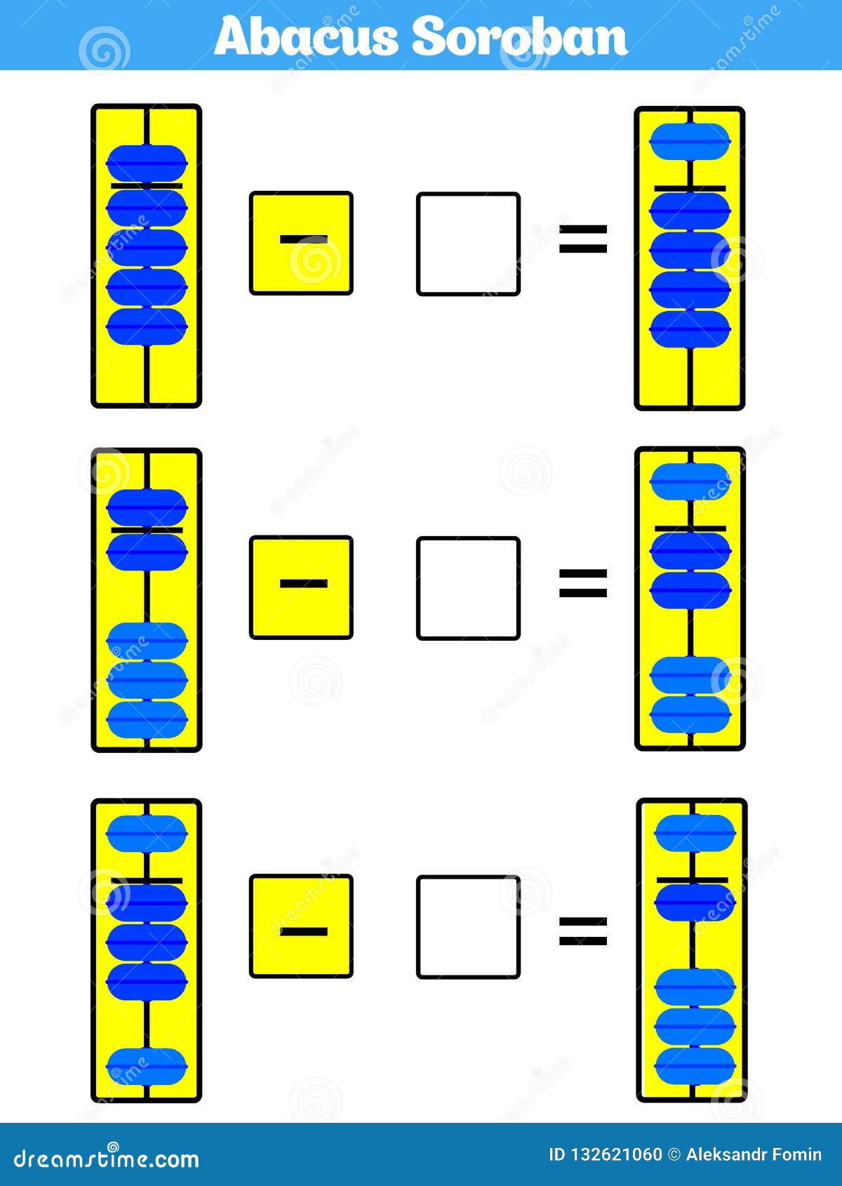 Abacus For Numbers Up To 999, Math Worksheet For Kids Royalty-Free ...