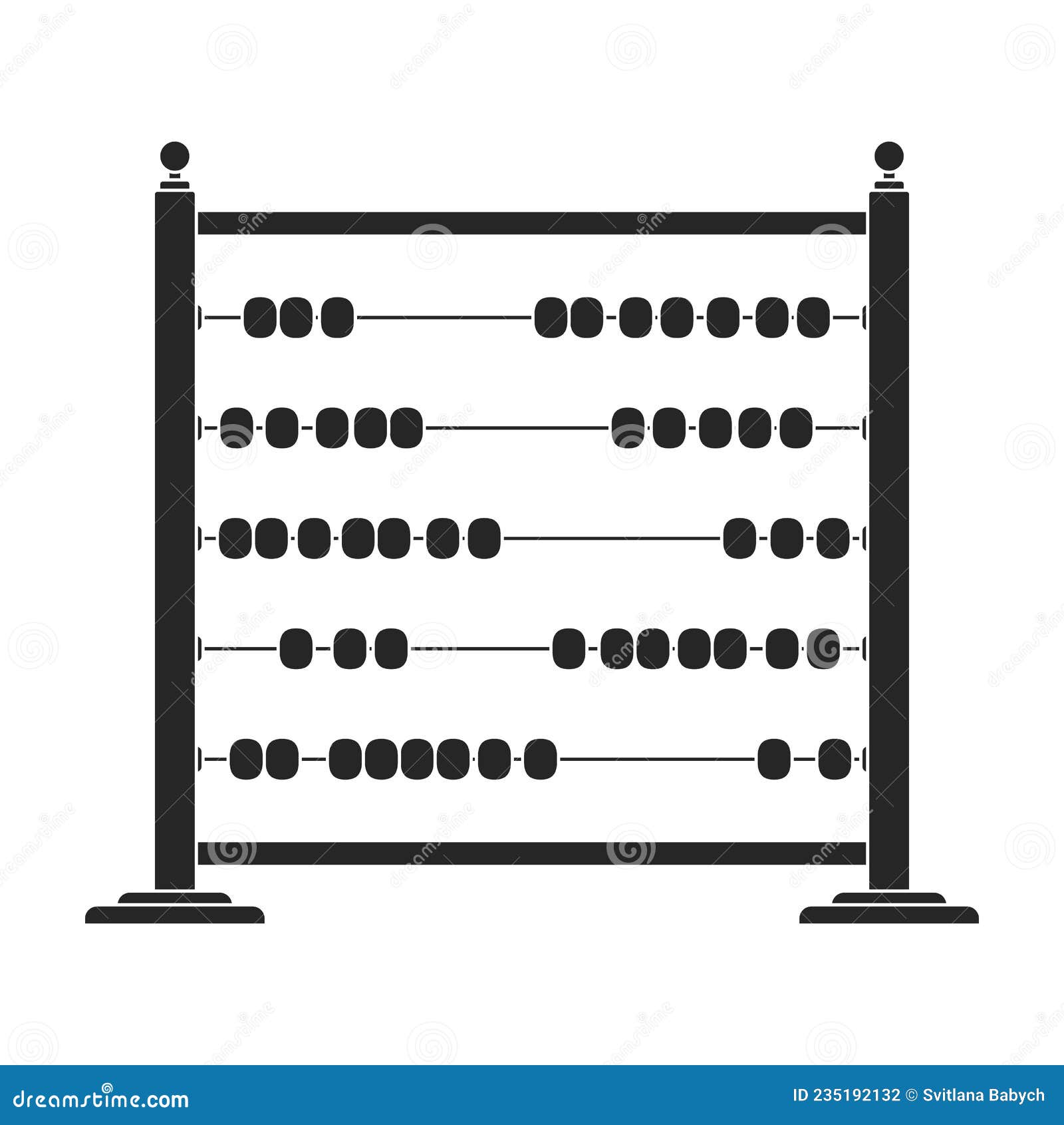 Abacus Vector Black Icon. Vector Illustration Tool for Counting on ...