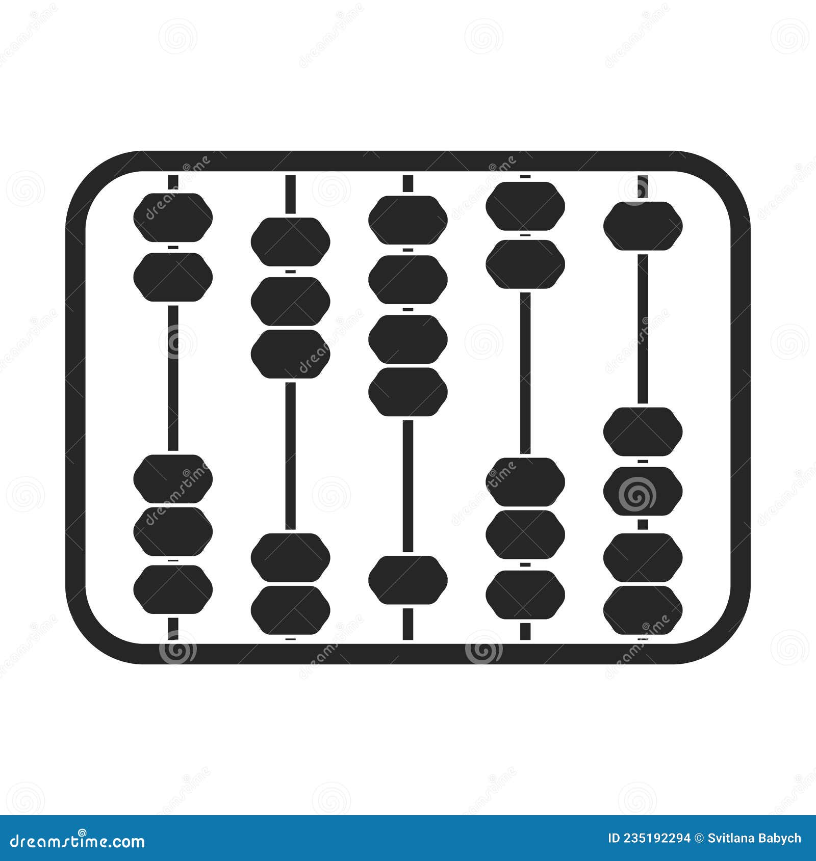 Abacus Vector Black Icon. Vector Illustration Tool for Counting on ...