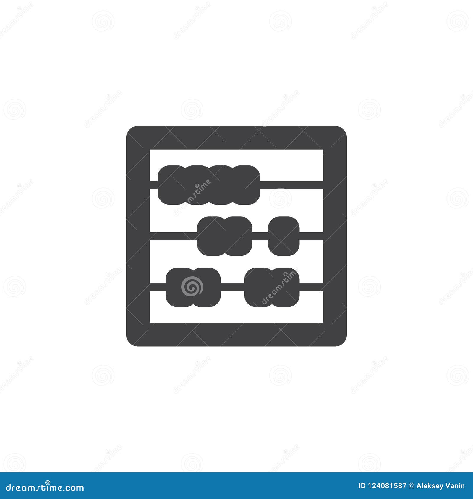 Abacus vector icon stock vector. Illustration of mathematics - 124081587