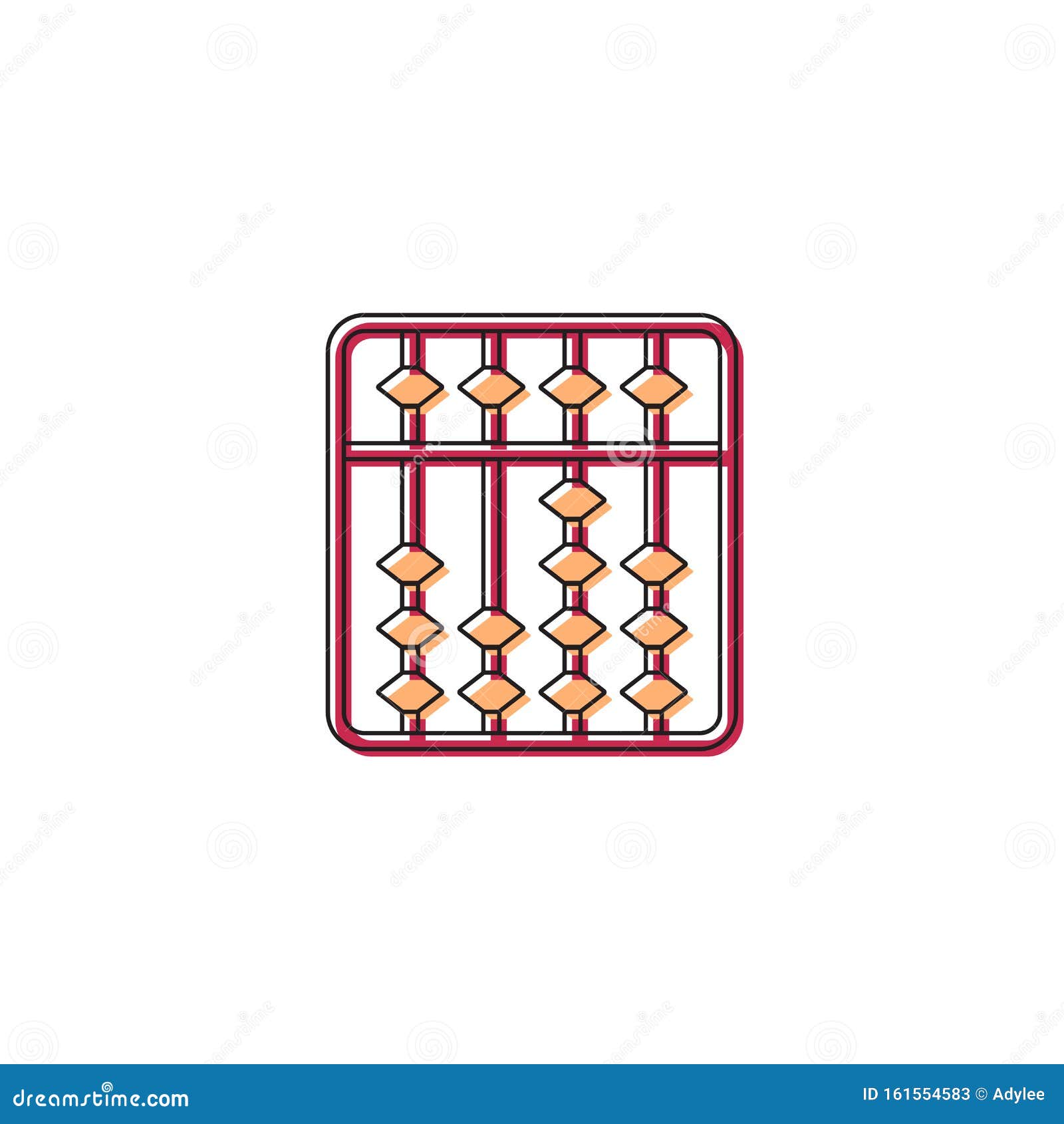 Abacus Vector Icon Symbol Isolated on White Background Stock Vector ...