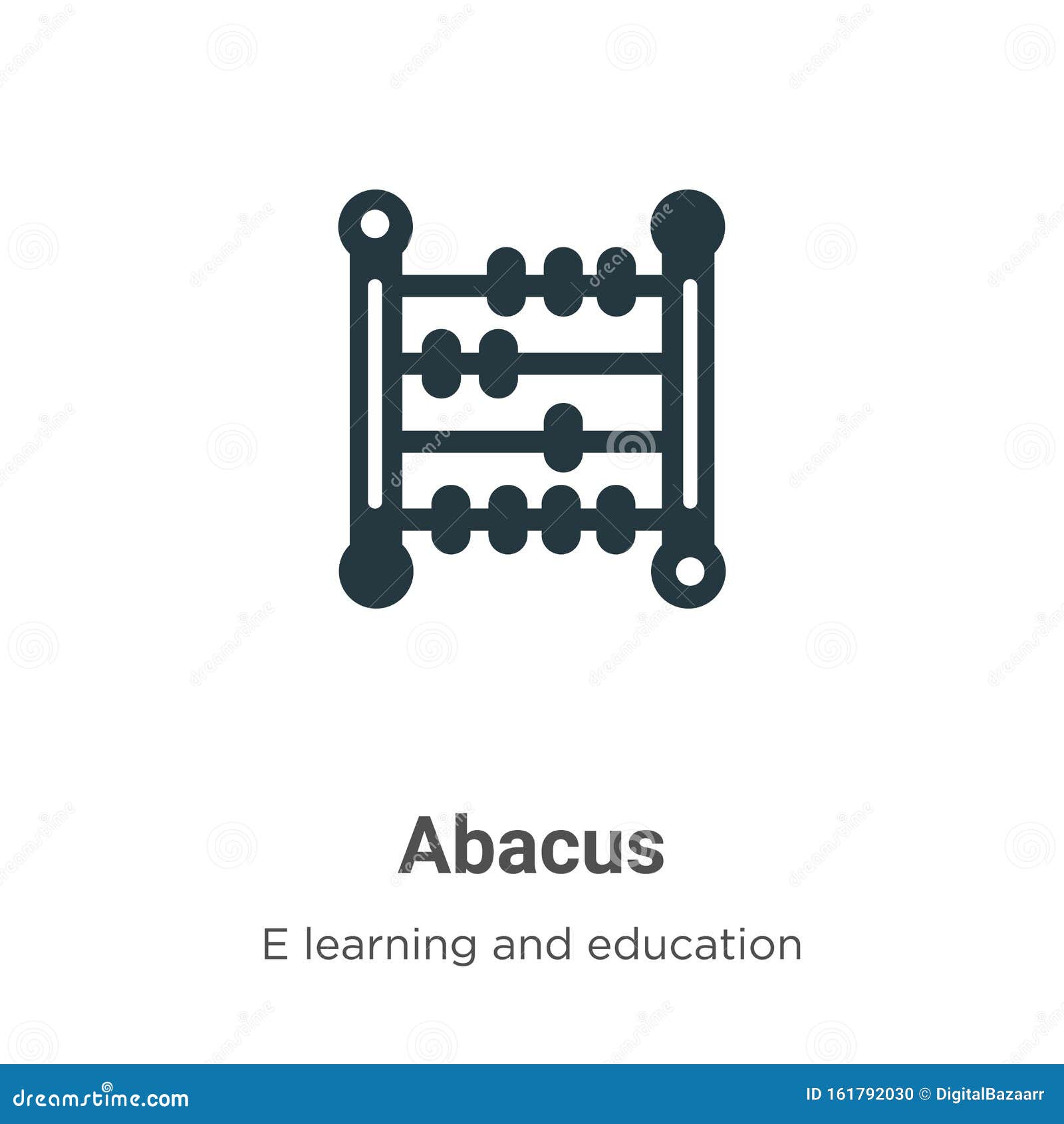 Abacus Vector Icon on White Background. Flat Vector Abacus Icon Symbol ...