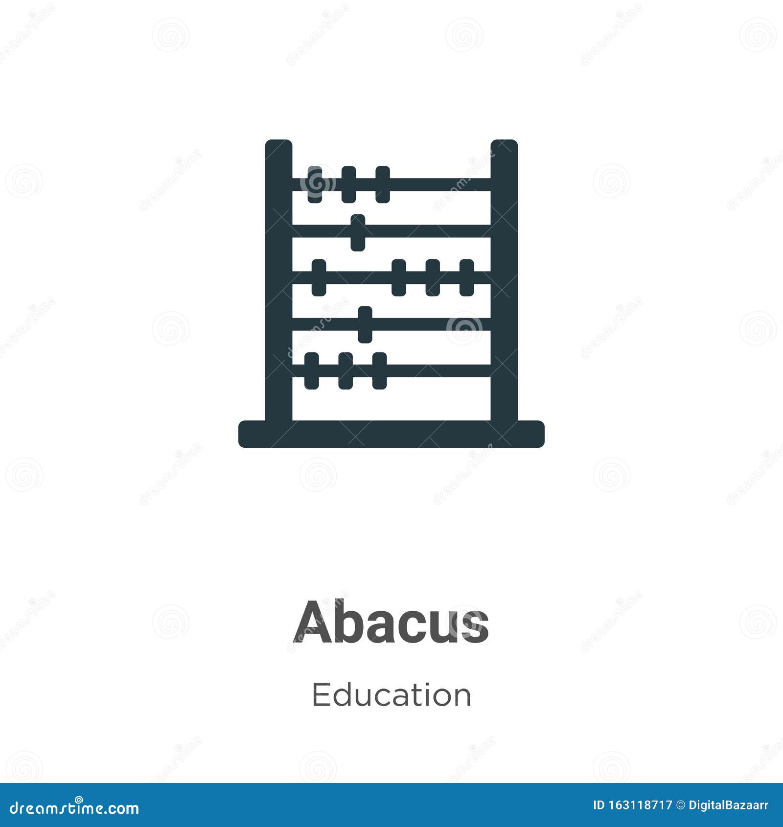 Abacus Vector Icon on White Background. Flat Vector Abacus Icon Symbol ...