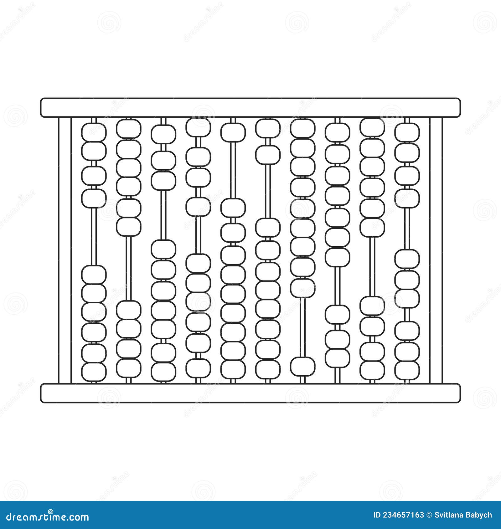 Abacus Vector Outline Icon. Vector Illustration Tool for Counting on ...