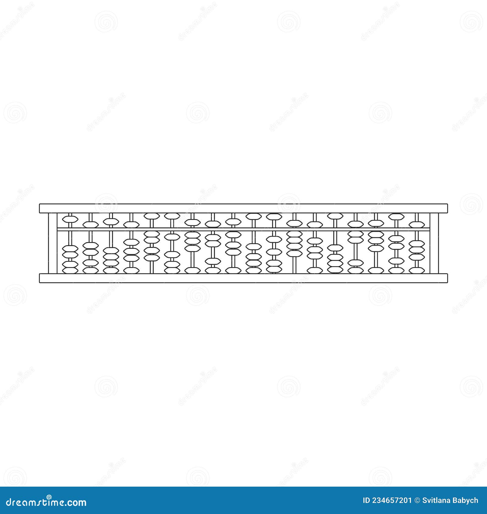 Abacus Vector Outline Icon. Vector Illustration Tool for Counting on ...