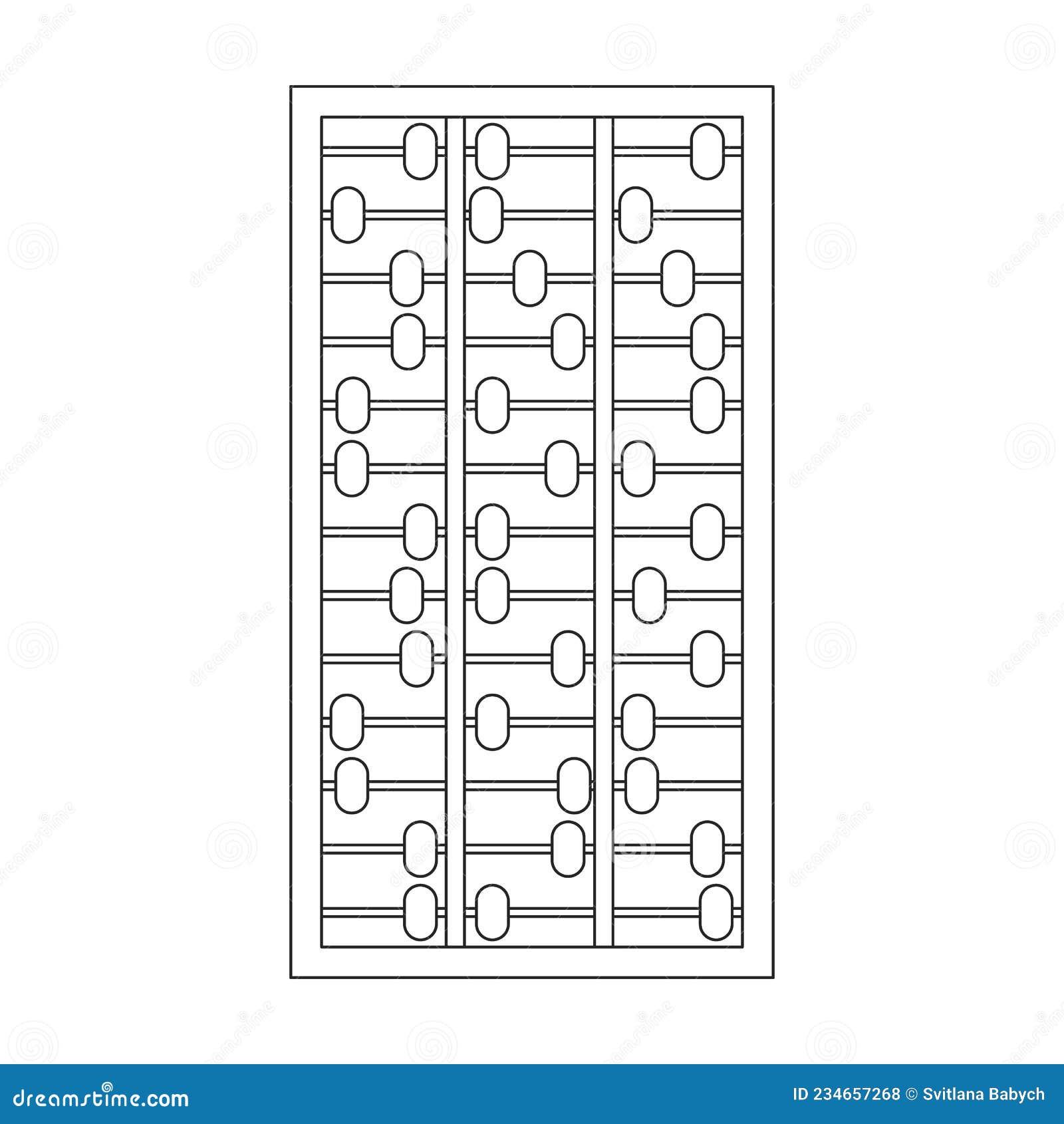 Abacus Vector Outline Icon. Vector Illustration Tool for Counting on ...
