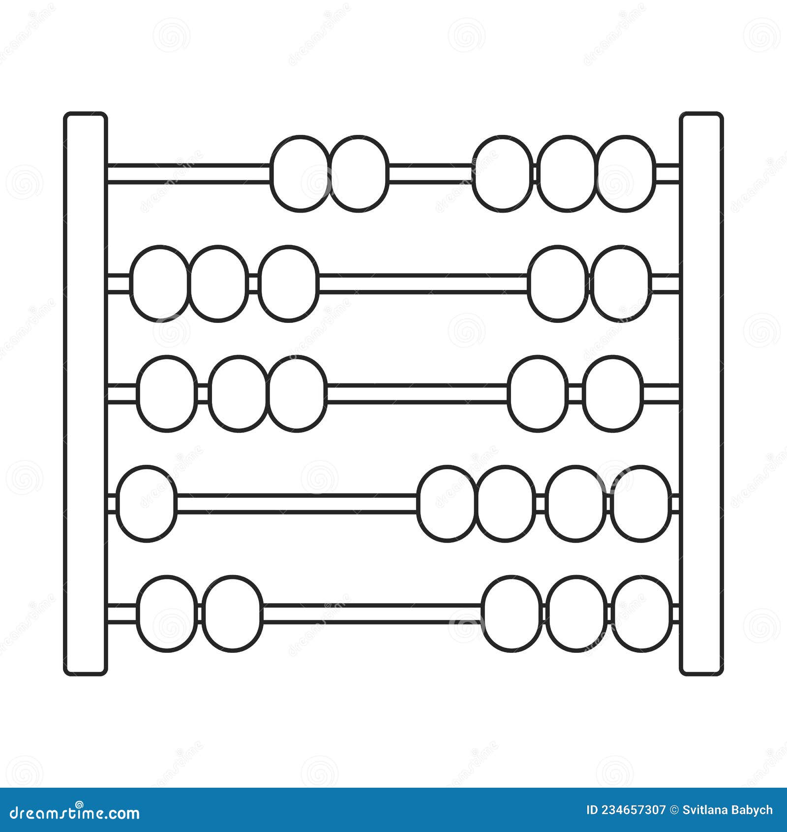 Abacus Vector Outline Icon. Vector Illustration Tool for Counting on ...