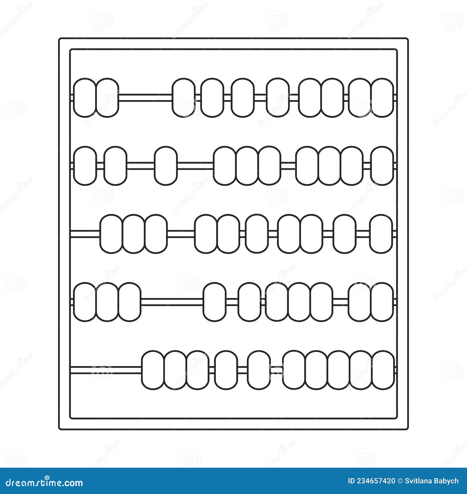 Abacus Vector Outline Icon. Vector Illustration Tool for Counting on ...