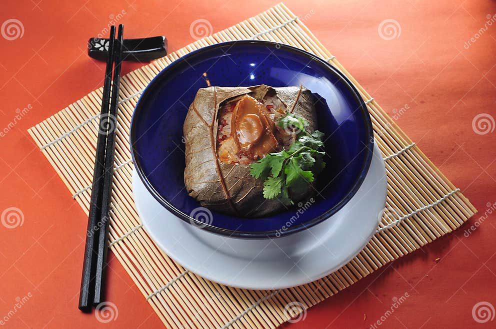 Abalone Glutinous Rice Dumpling Stock Photo - Image of lotus, dumpling ...