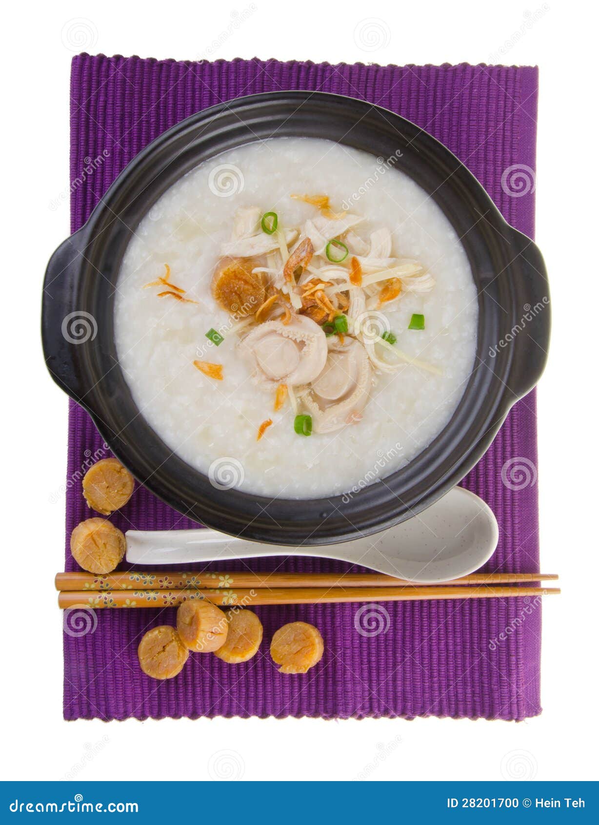 Abalone Porridge Rice Gruel Stock Photo - Image of horizontal, bowl ...