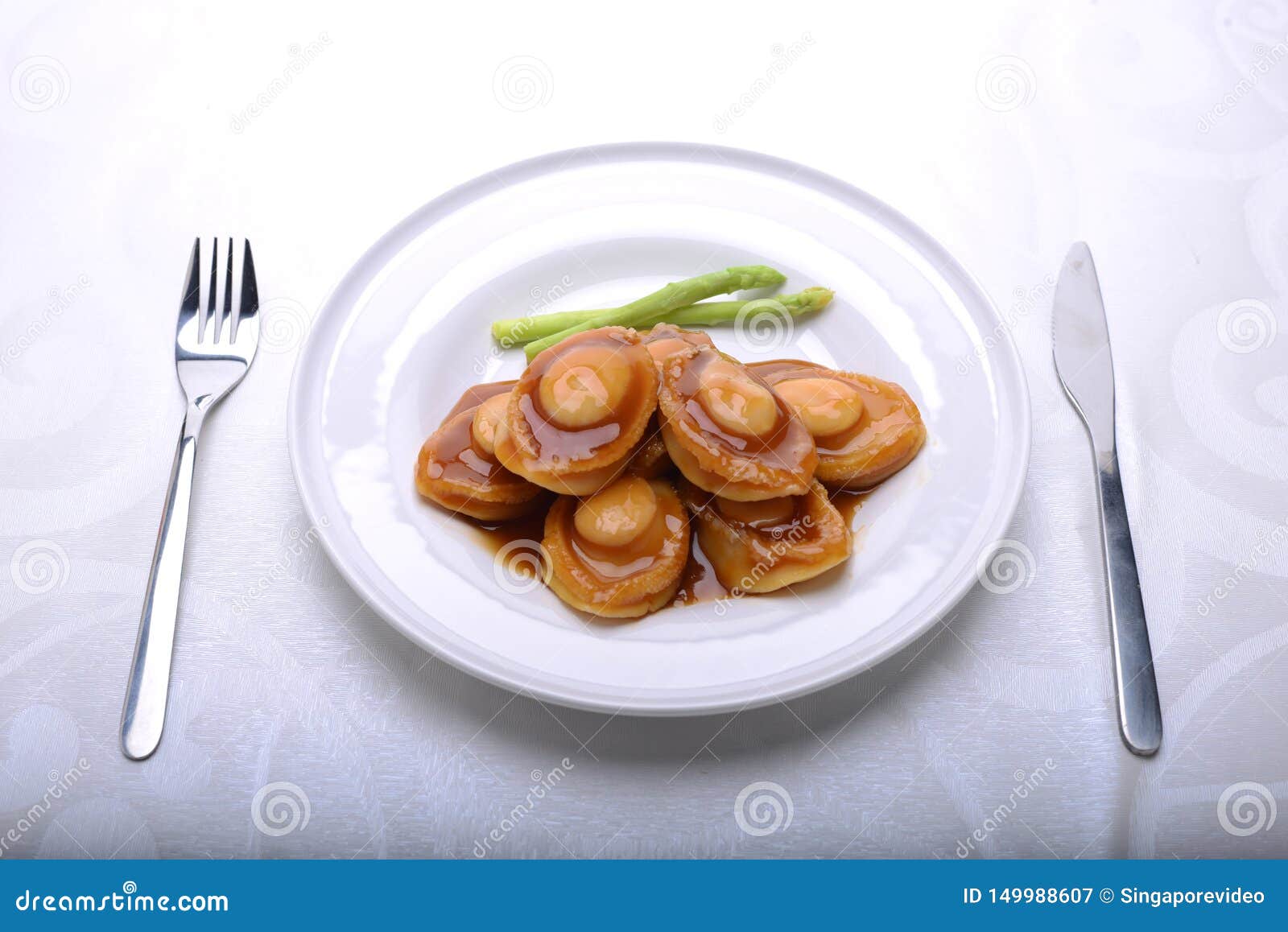 Wide Spread of Abalone Servings in a Fine Dining Setting Stock Image ...