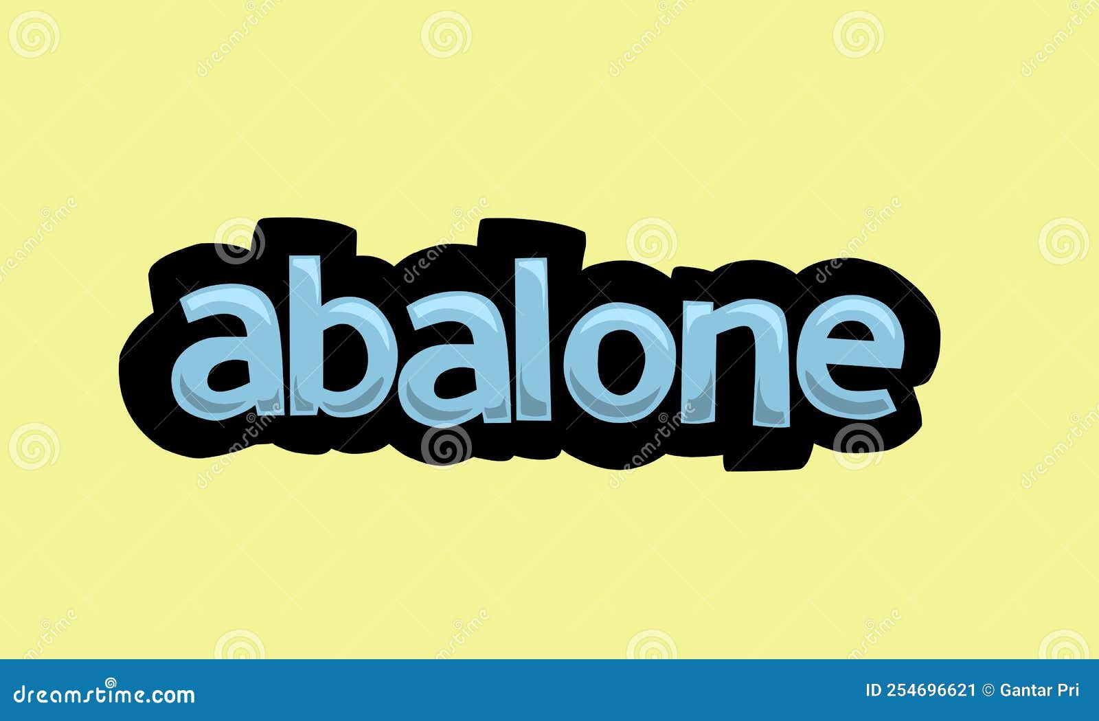 ABALONE Writing Vector Design on a Yellow Background Stock Illustration ...