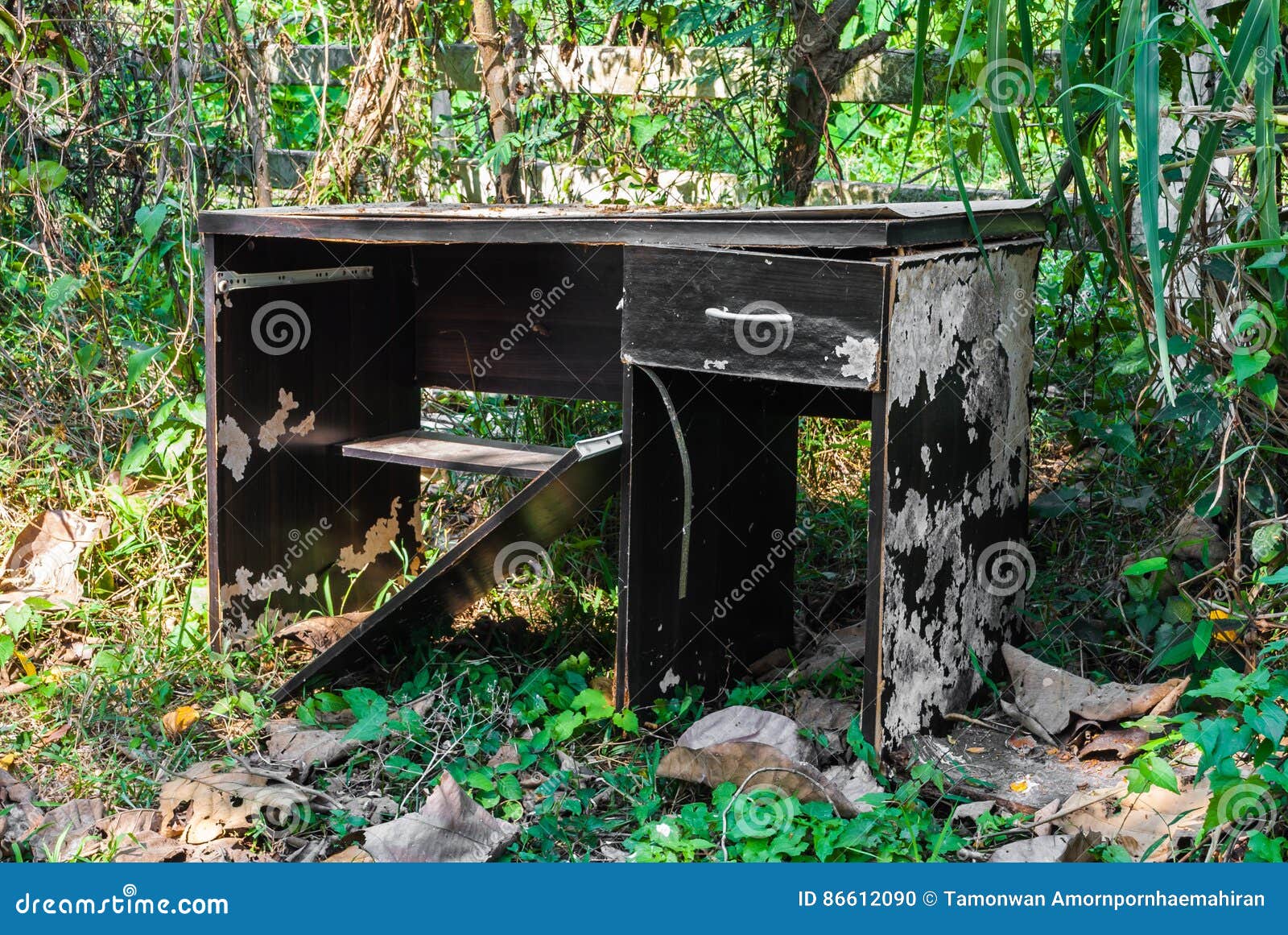 Abandon Broken Plywood Desk in Bad Condition Stock Photo - Image of ...