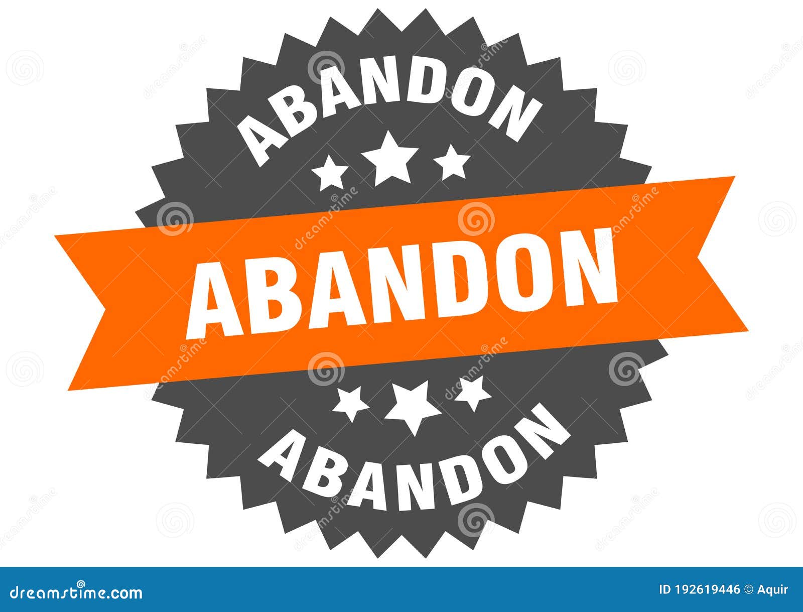 Abandon Sign. Abandon Round Isolated Ribbon Label. Cartoon Vector ... Abandon Sign. Abandon Round Isolated Ribbon Label. Cartoon Vector ...