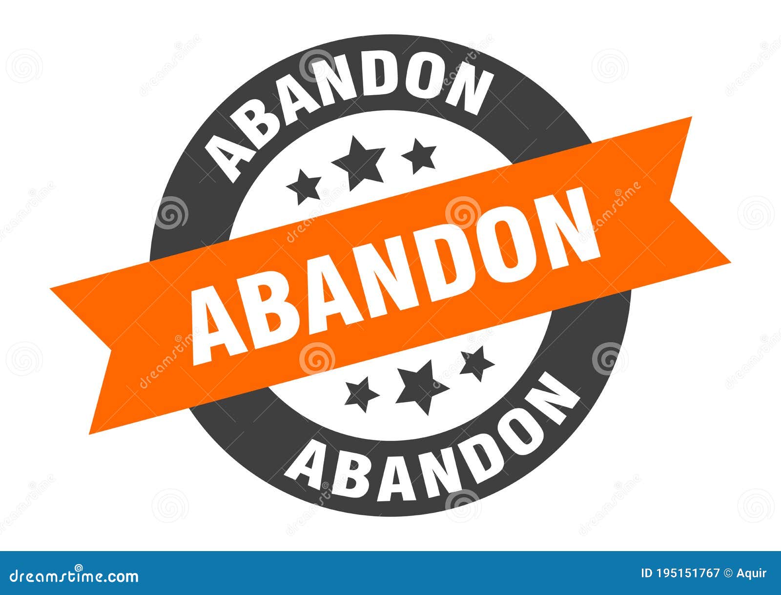 Abandon Sign. Abandon Round Isolated Ribbon Label. Vector Illustration ... Abandon Sign. Abandon Round Isolated Ribbon Label. Vector Illustration ...