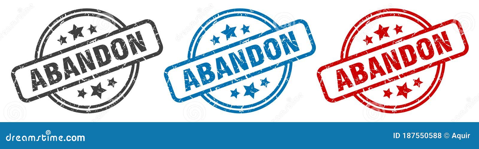 Abandon Stamp. Abandon Round Isolated Sign Stock Vector - Illustration ...