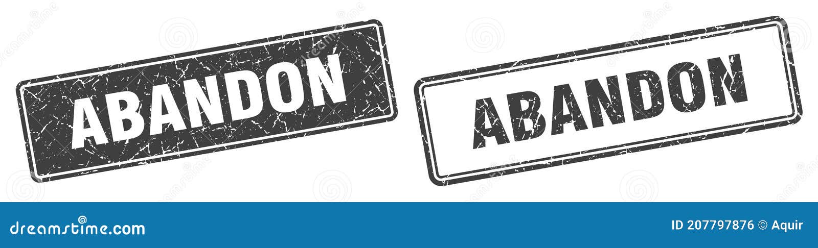 Abandon Stamp Set. Abandon Square Grunge Sign Stock Vector ...