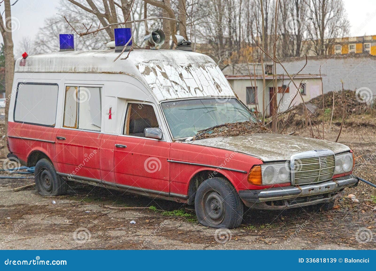 Abandoned Ambulance Vehicle Editorial Stock Image - Image of tyres ...