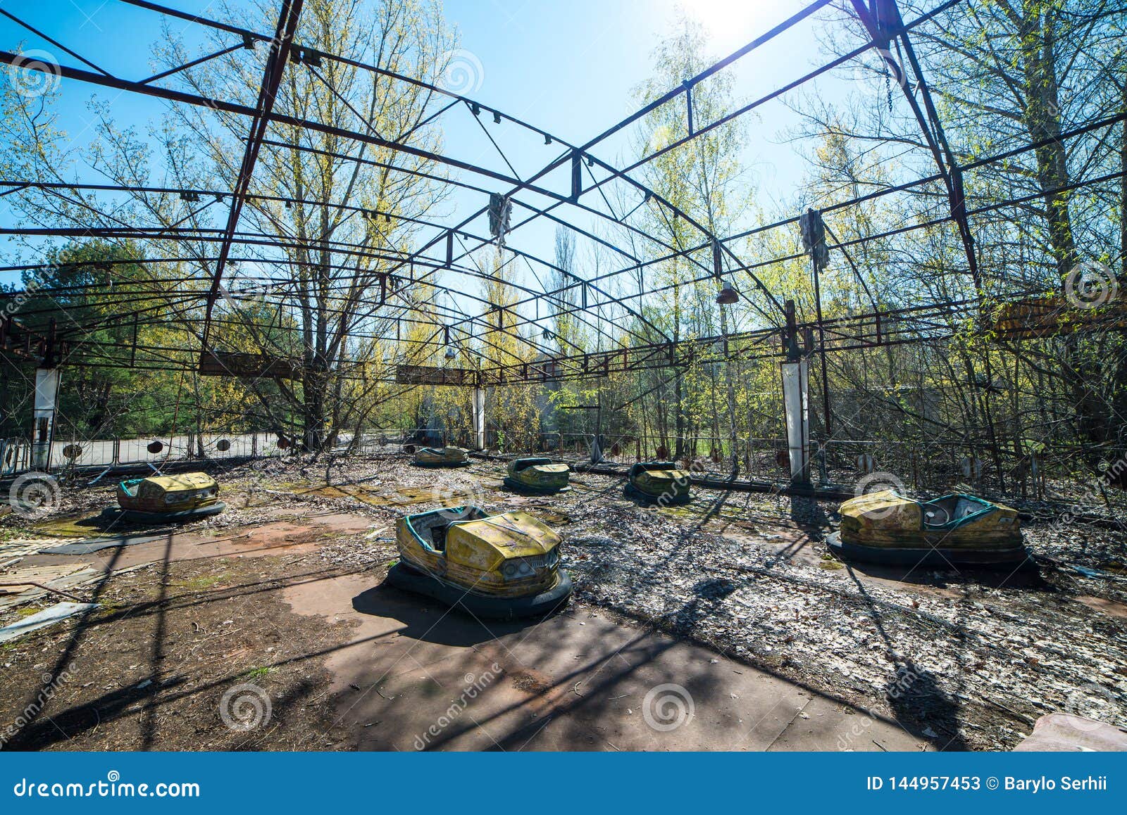 Chernobyl Alienation Zone. View Of Chernobyl Atomic Plant Background ...