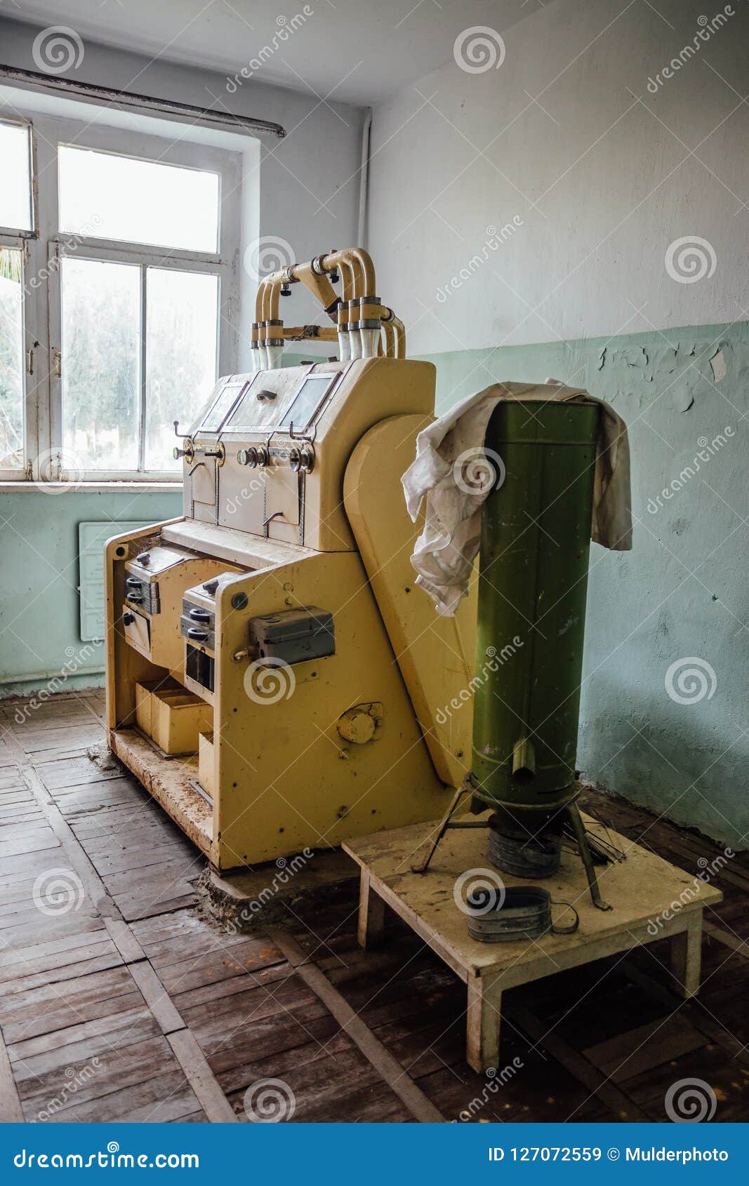 Abandoned Analytic Laboratory in Old Empty Flour Mill Factory Stock ...