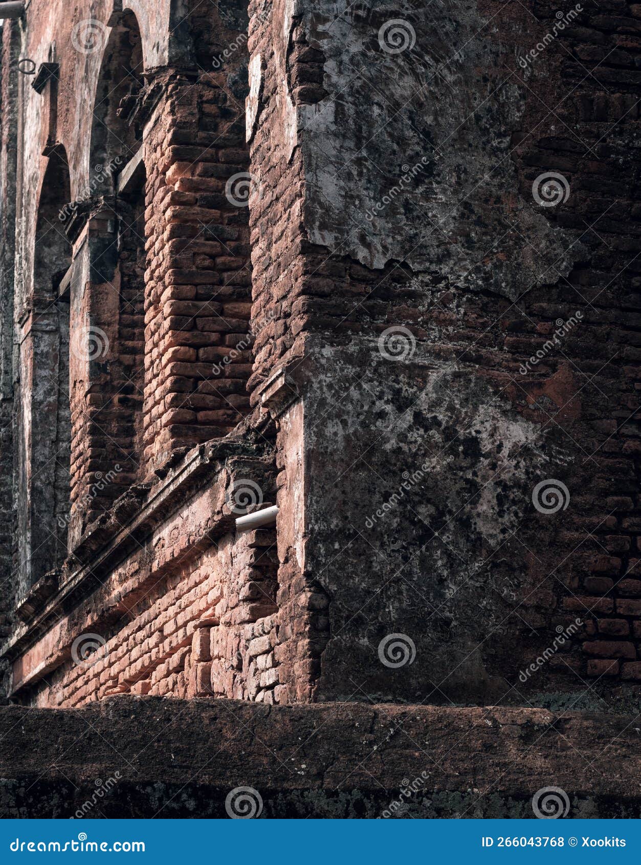 Abandoned Ancient Brick Structural Building with Damaged Structure ...