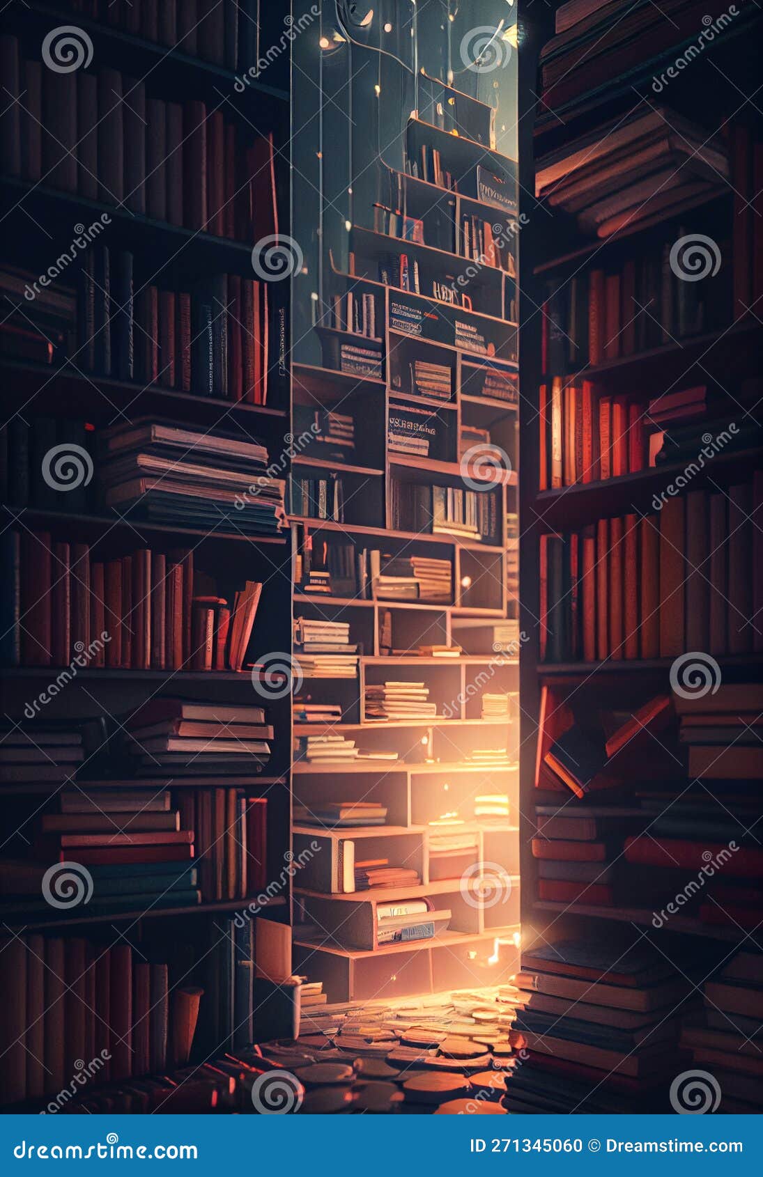 Abandoned Ancient Library with a Lot of Lost Knowledge by Mankind. AI ...