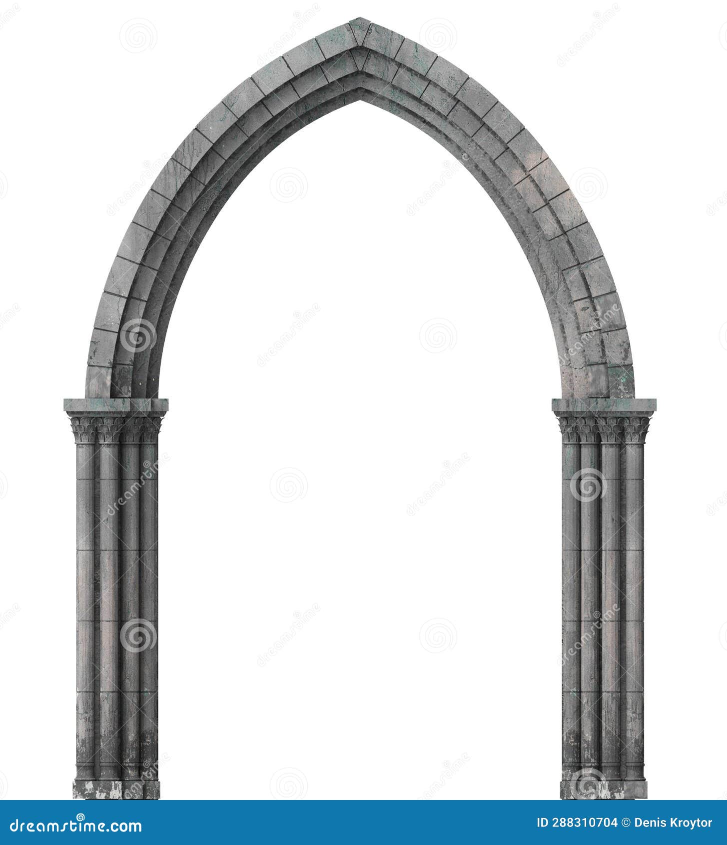 Abandoned Arch Castle With A Large Gothic Window Or Crypt Royalty-Free ...