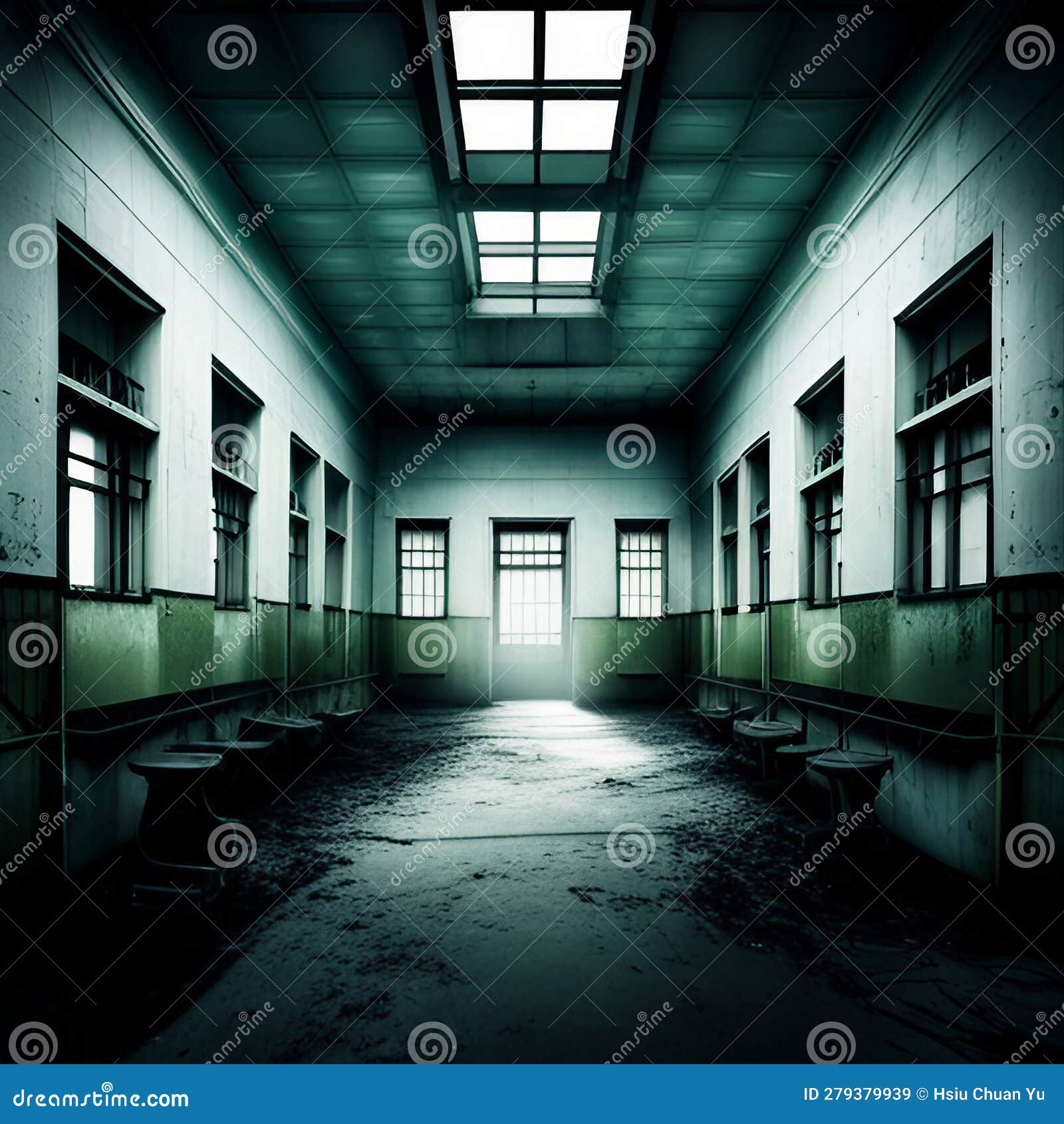 Abandoned Asylum with Eerie Lights and Suspenseful Atmosphere, Created ...