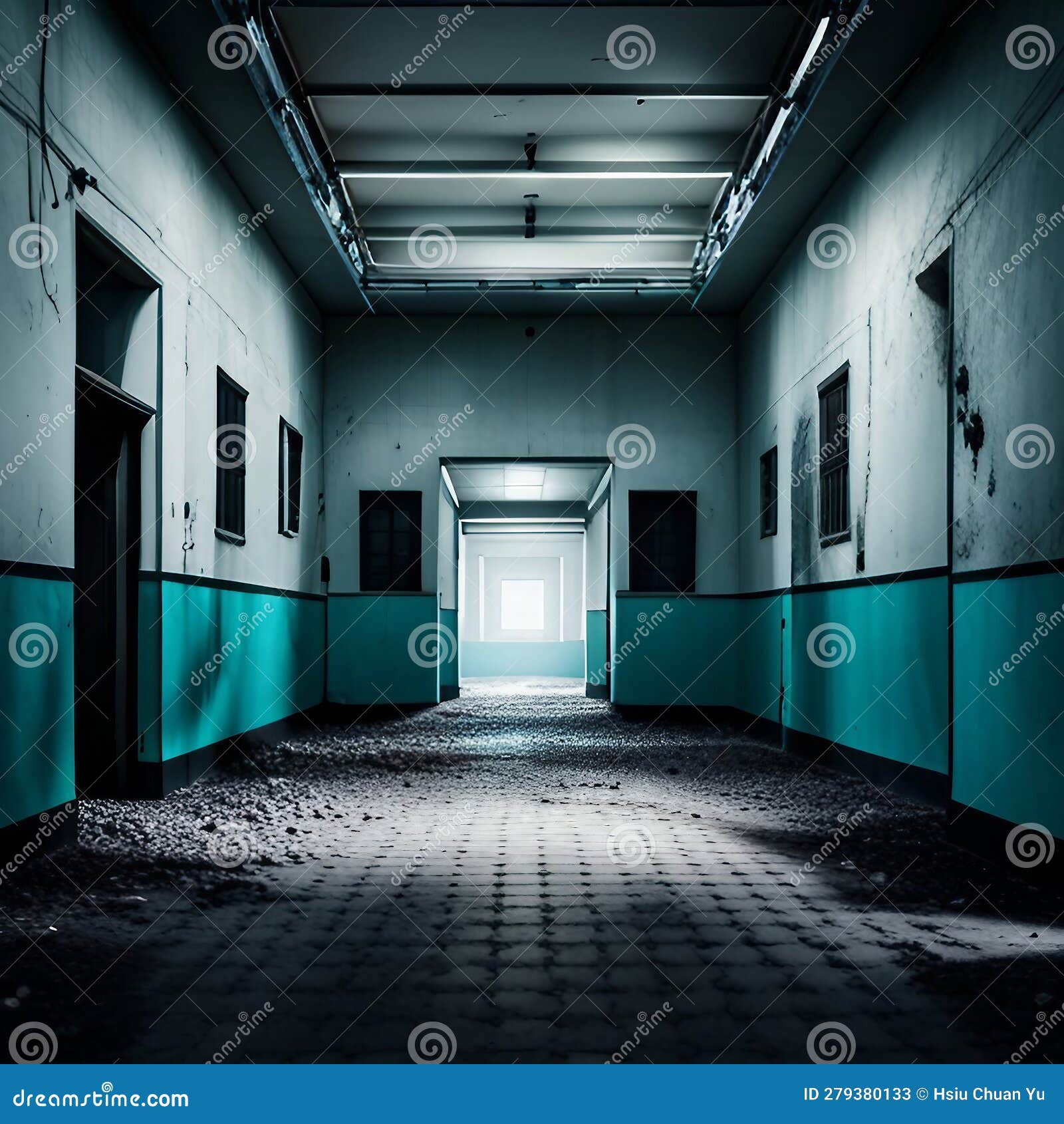 Abandoned Asylum with Eerie Lights and Suspenseful Atmosphere, Created ...