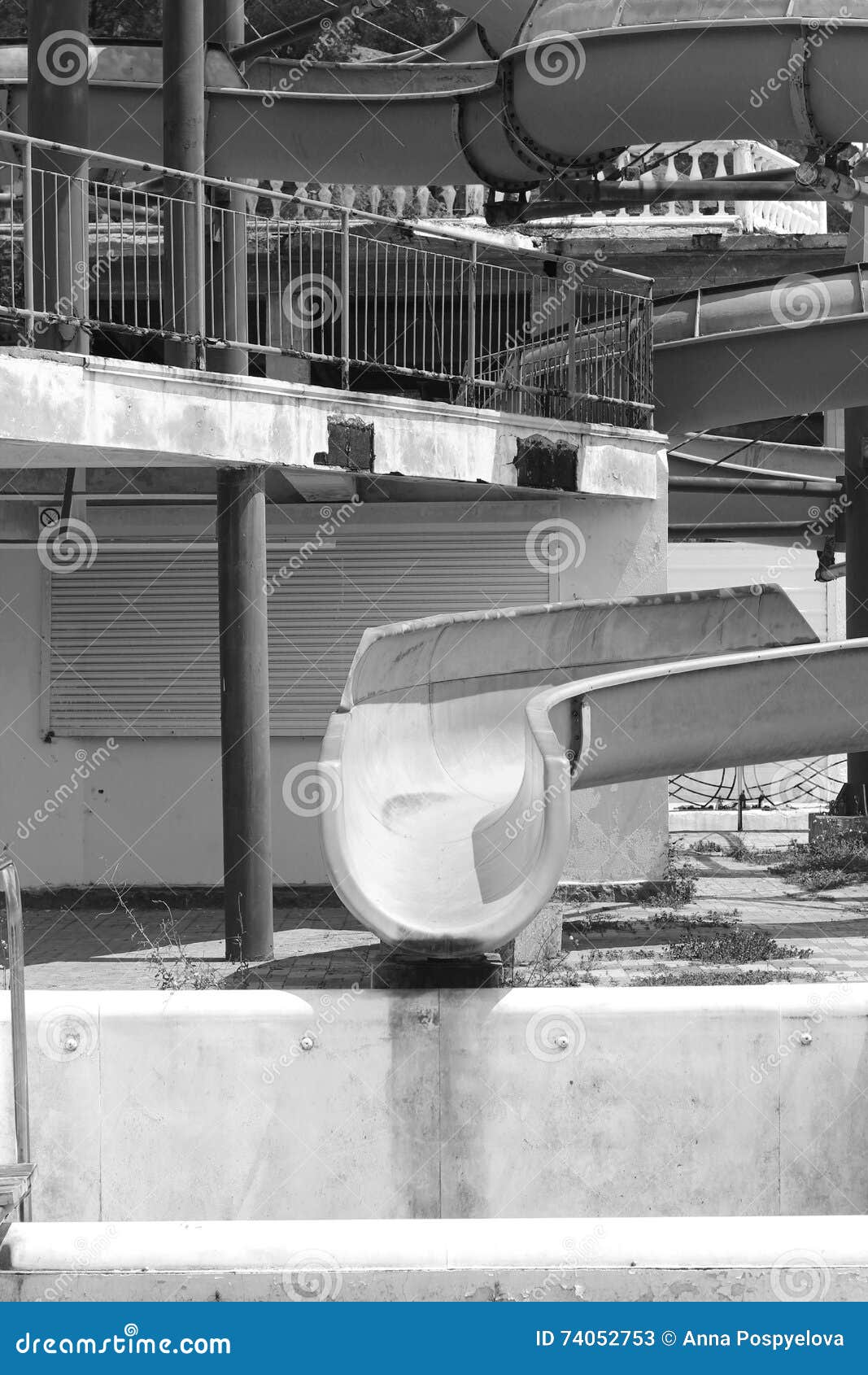The Abandoned Attraction-slide At Aquapark Royalty-Free Stock Photo ...