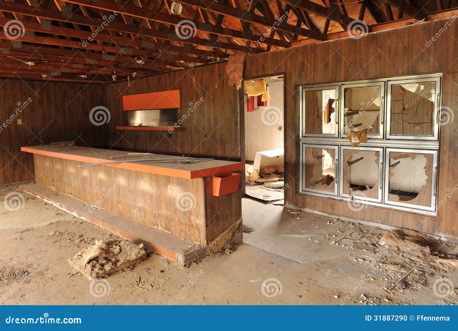 An Abandoned Bar in a Hotel Room Stock Photo - Image of design ...