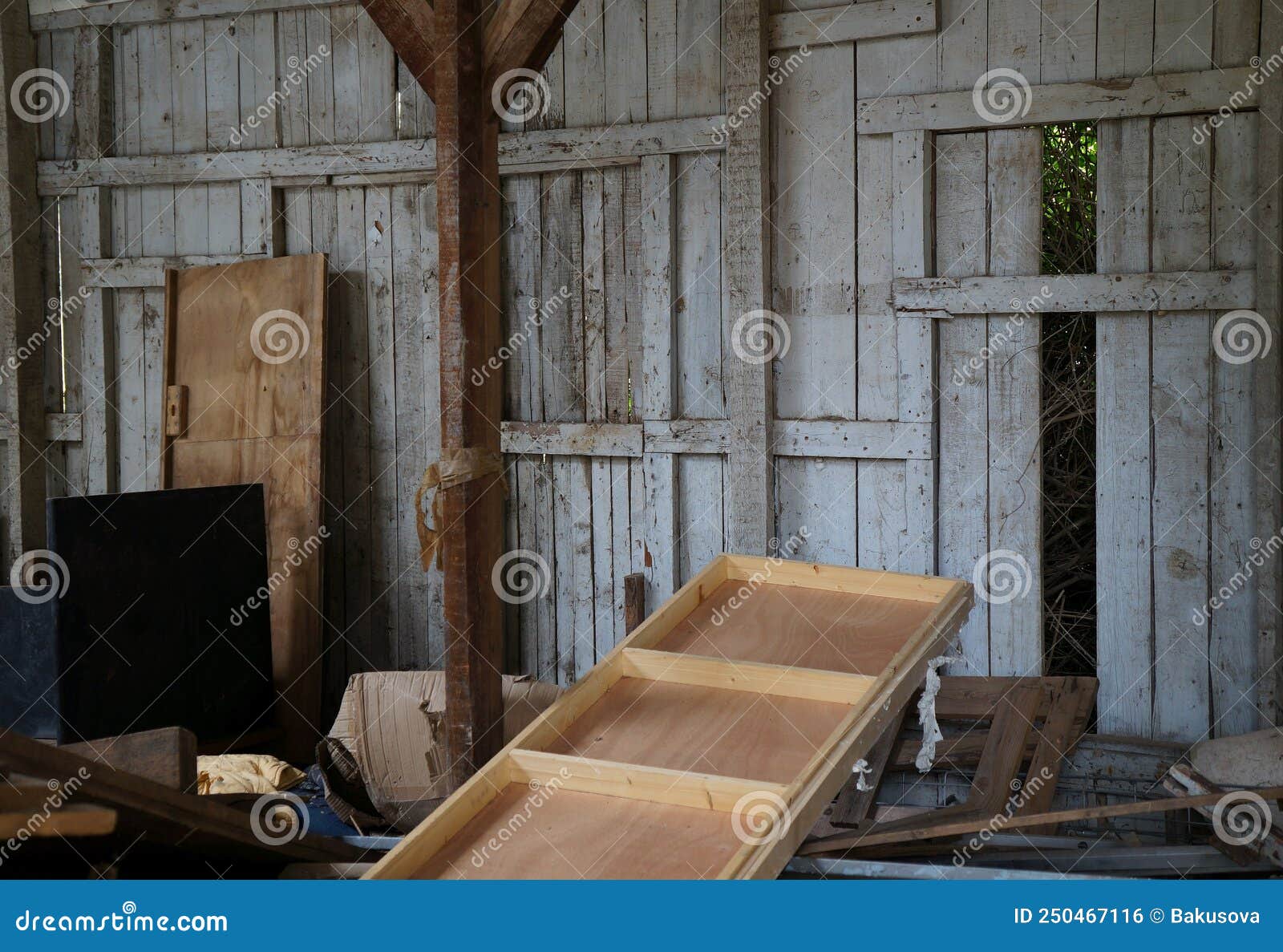 Abandoned Barn and Old Stuff Stock Photo - Image of rubbish, board ...