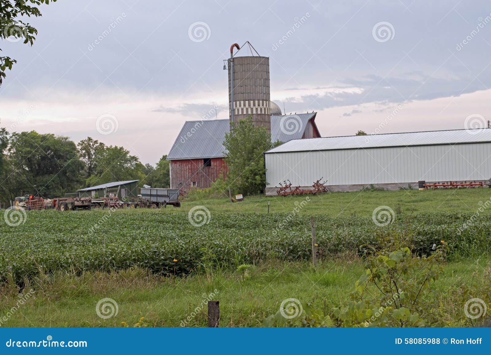 An Abandoned Barn and Silo stock photo. Image of buildings - 58085988