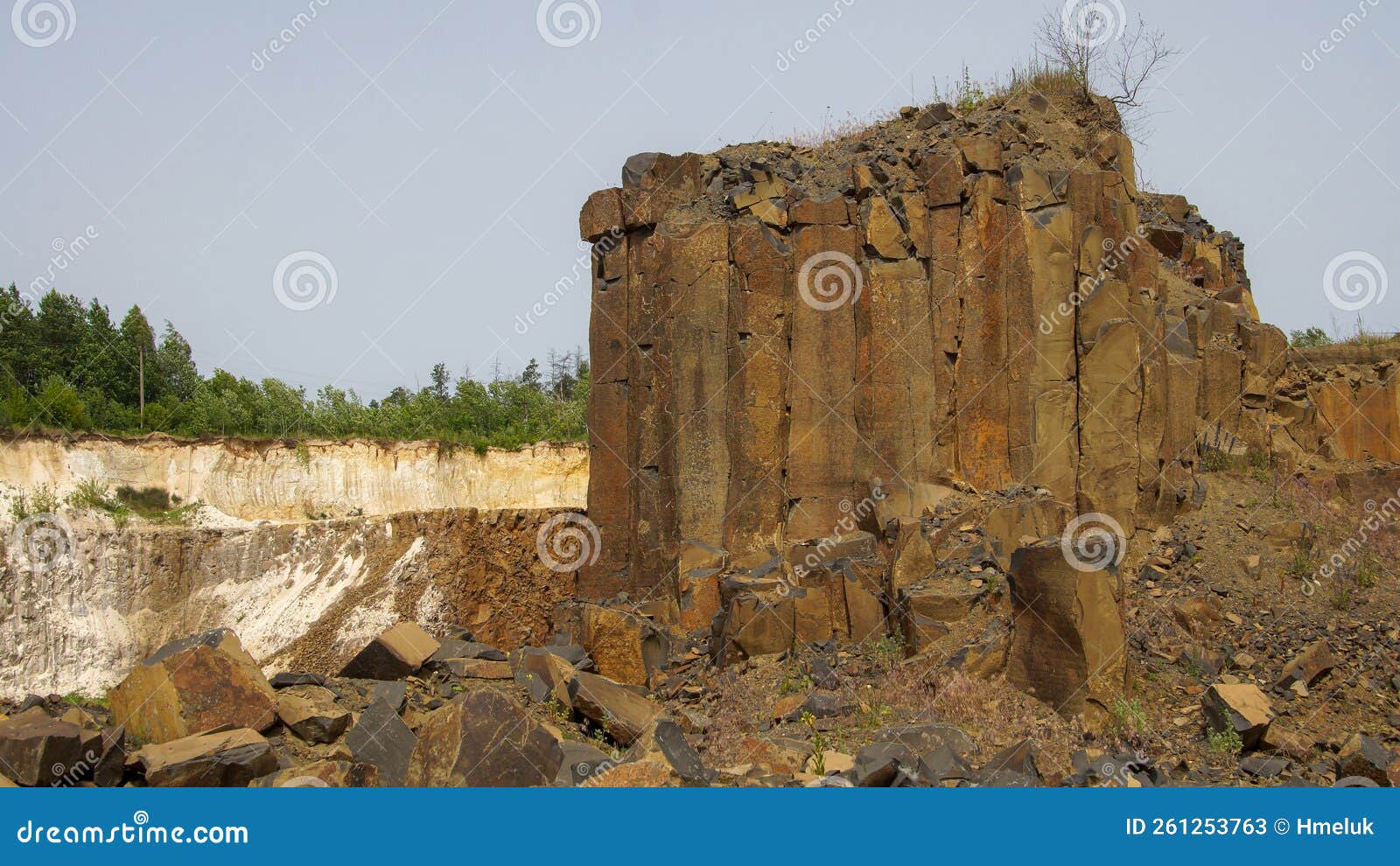 Basalt faceted rocks stock image. Image of block, mountain - 261253763