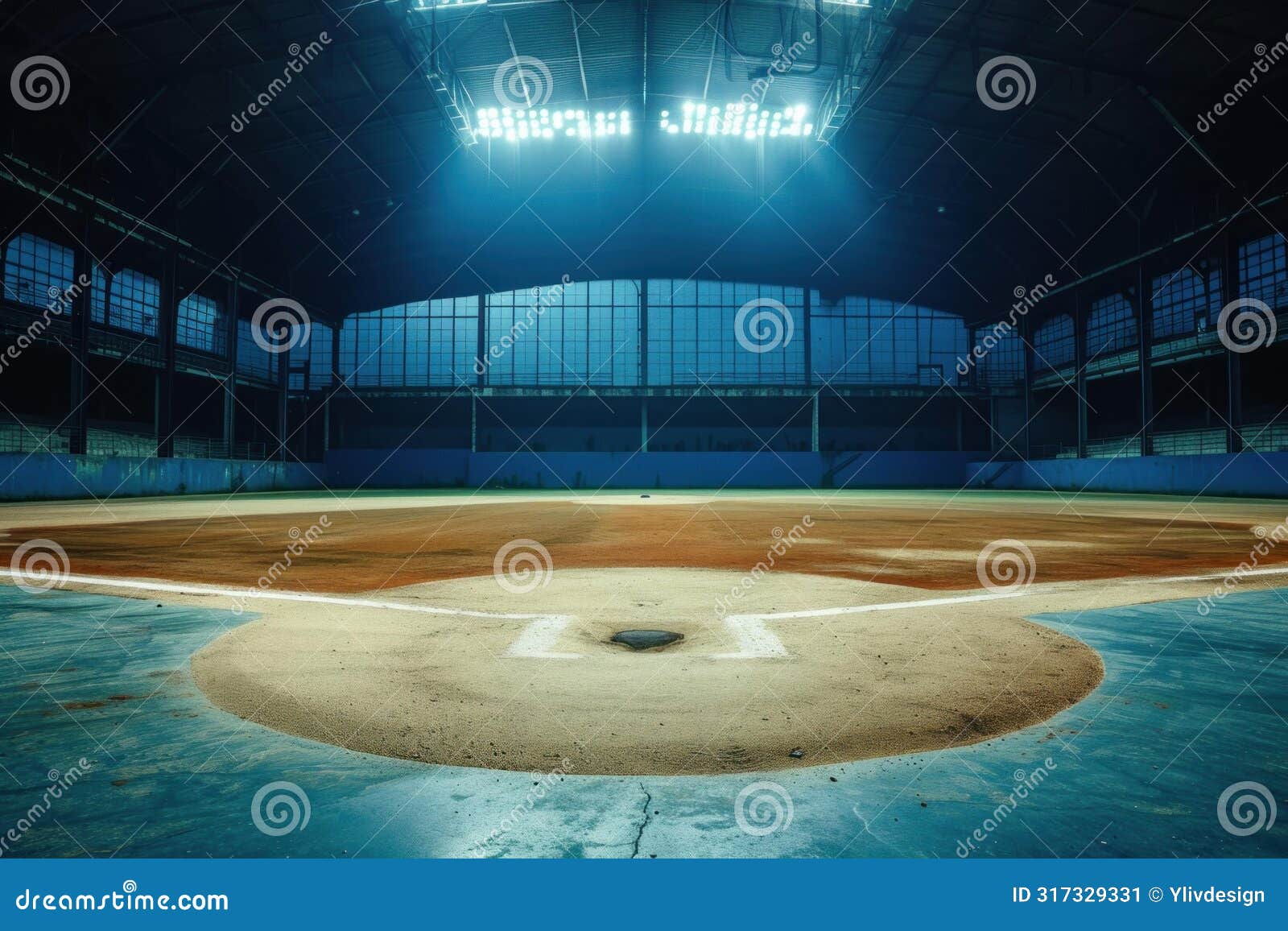 Abandoned Baseball Field at Twilight Stock Image - Image of people ...