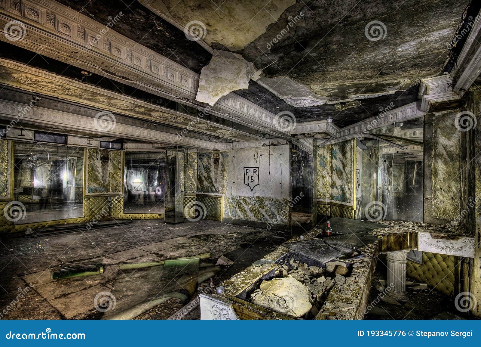Abandoned Basement in an Old Scary Building Stock Photo - Image of ...
