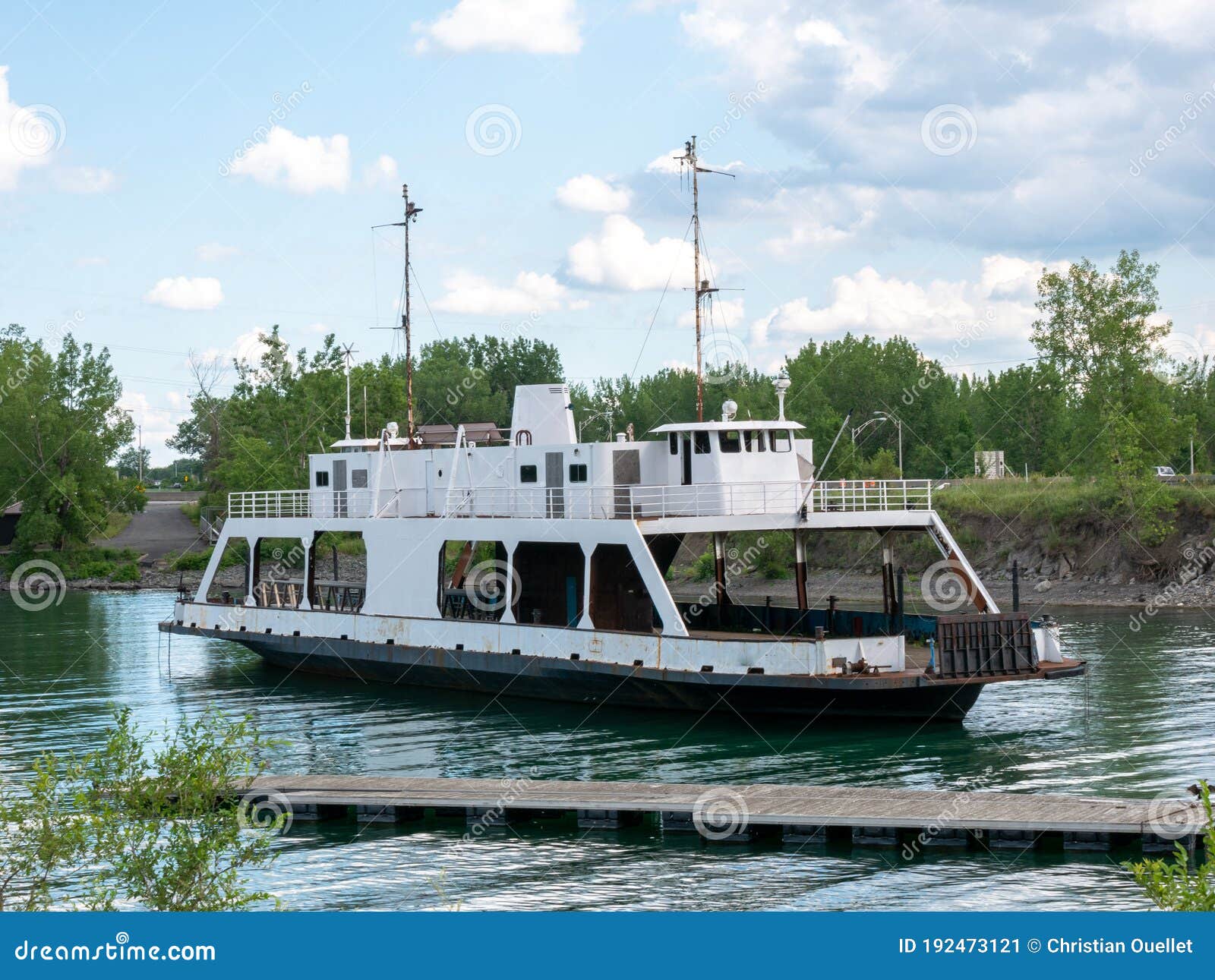 Abandoned rusty ferry/boat stock image. Image of deserted - 192473121