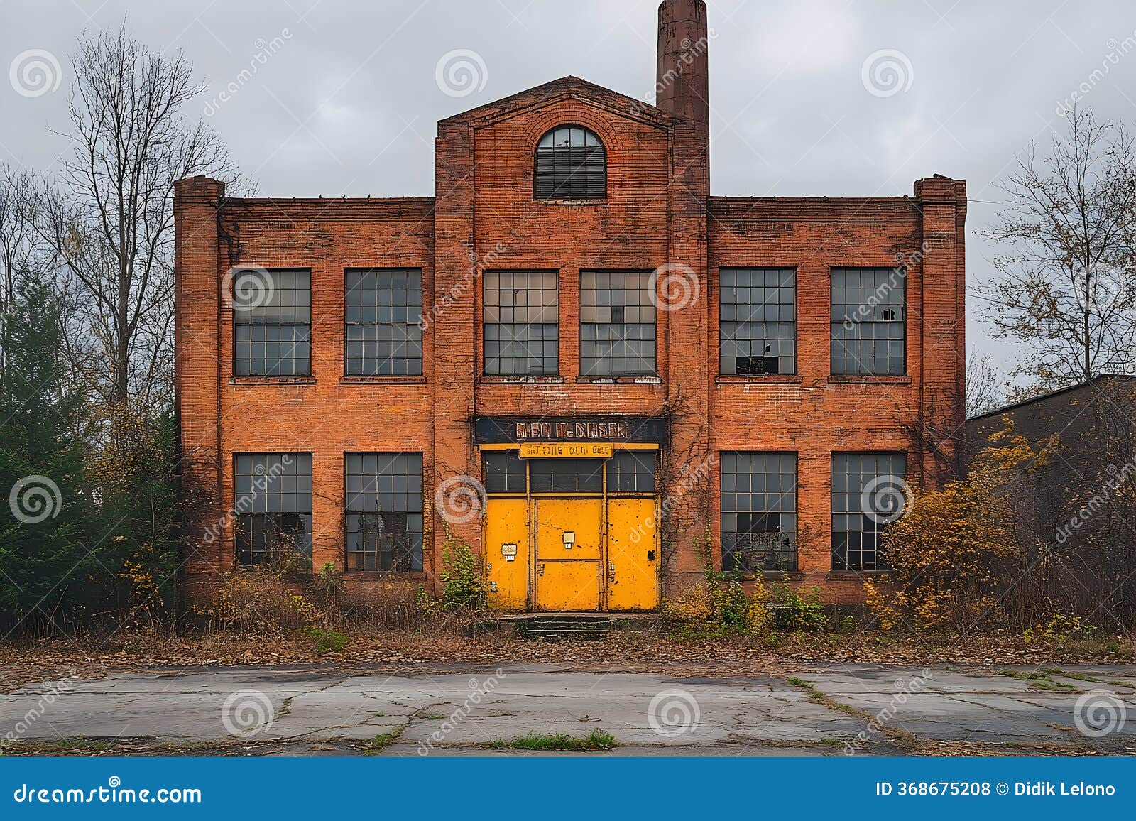 Abandoned Brick Mansion With Columns And Steps Royalty-Free Stock Image ...