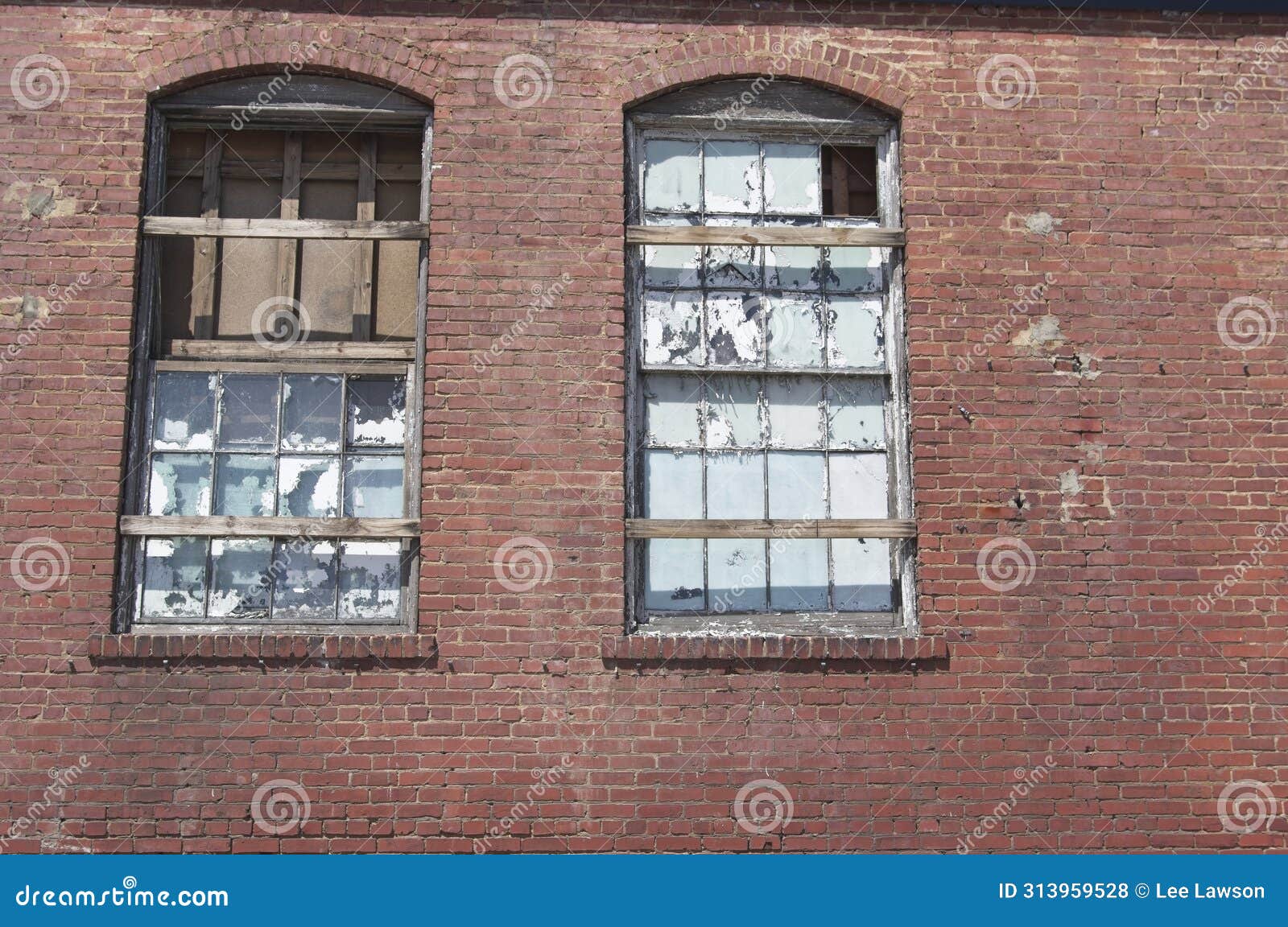 Windows Missing Panes in a Brick Building Stock Photo - Image of brick ...