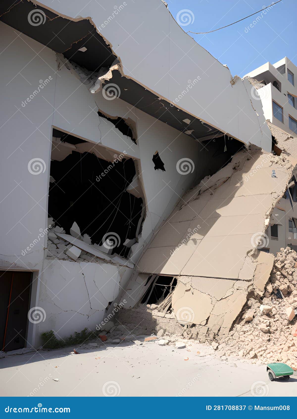 Abandoned Broken Building after Earthquake, Ai Generated Stock ...