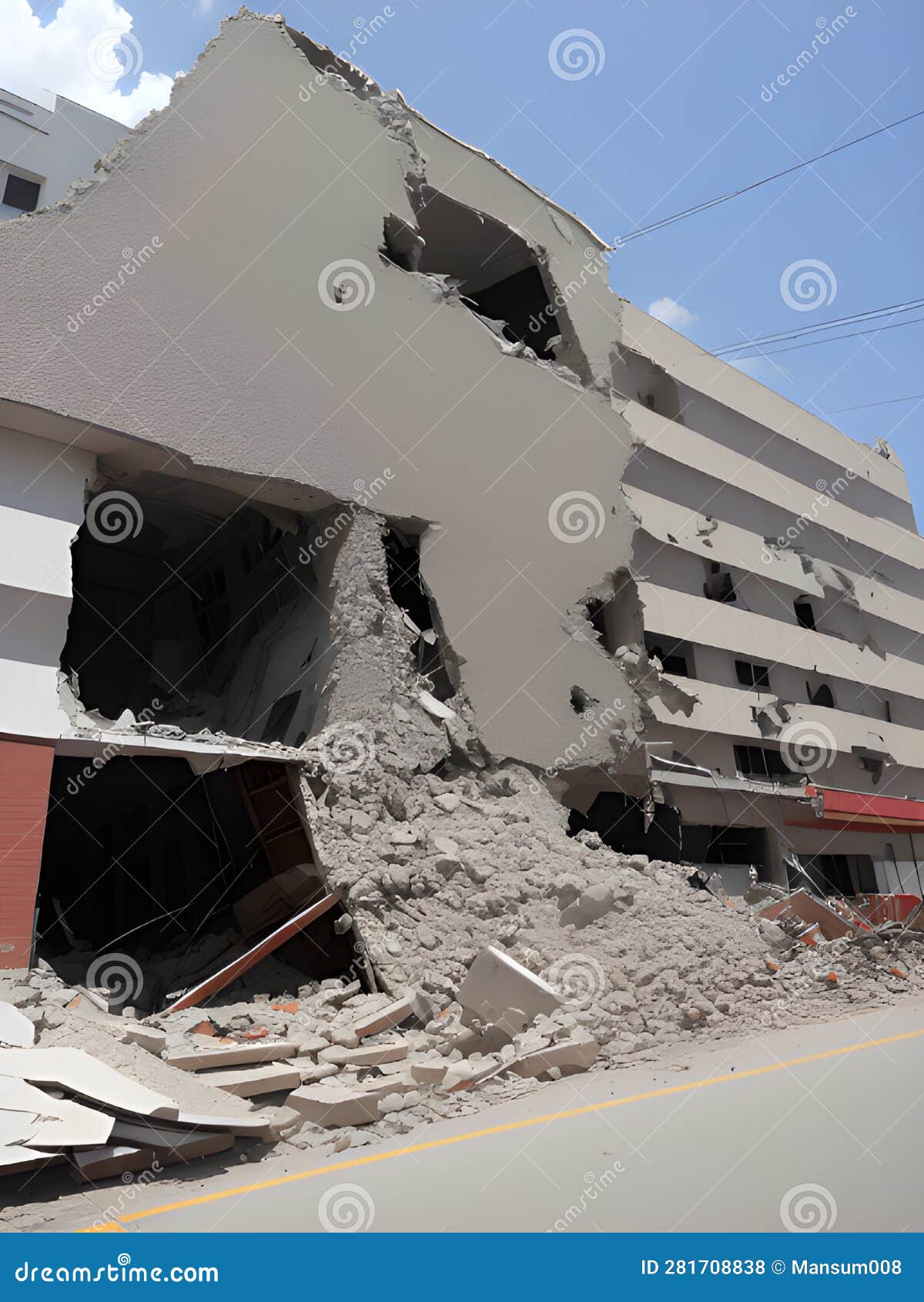 Abandoned Broken Building after Earthquake, Ai Generated Stock ...