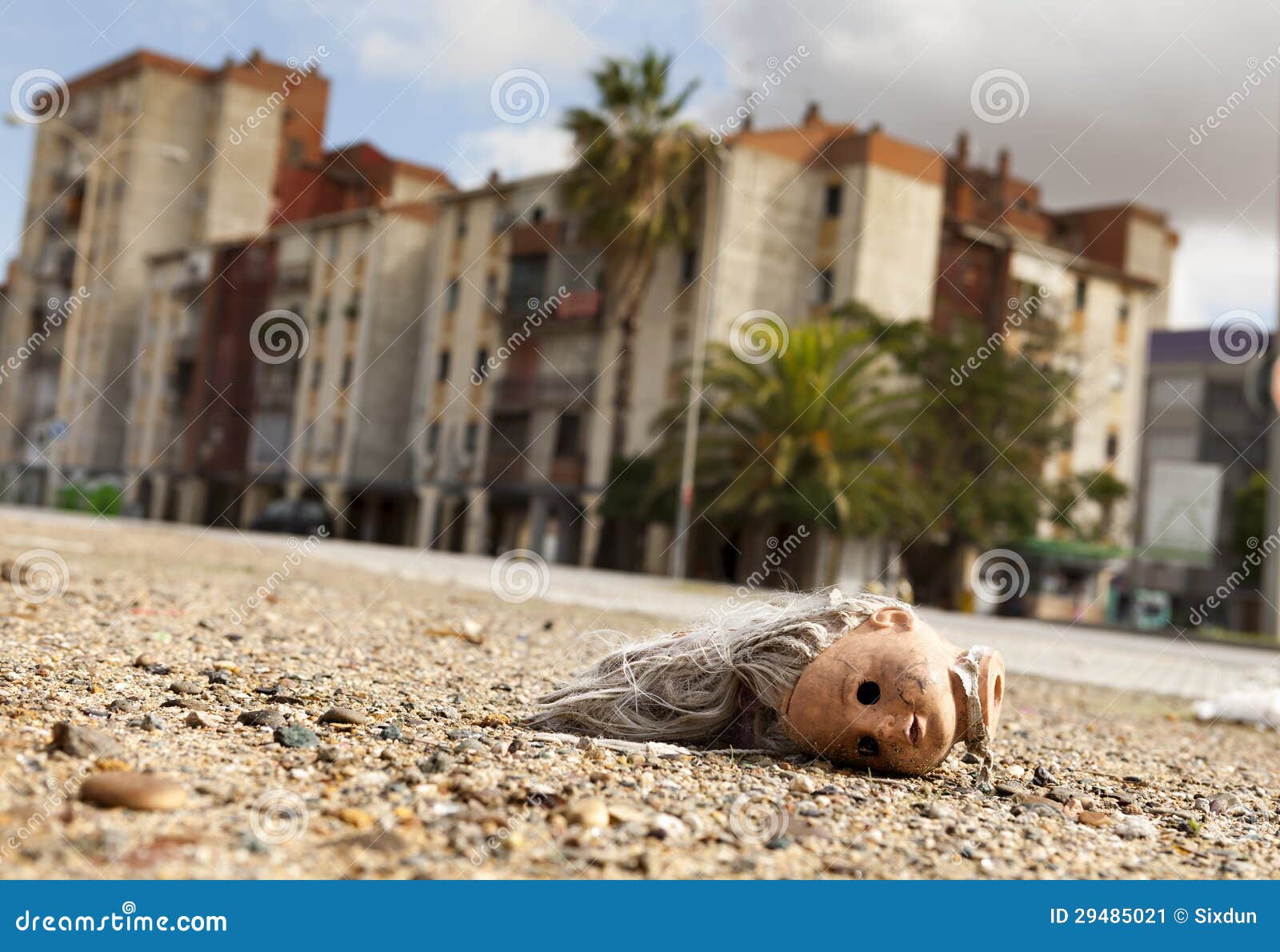 Abandoned Broken Doll Head stock image. Image of doll - 29485021