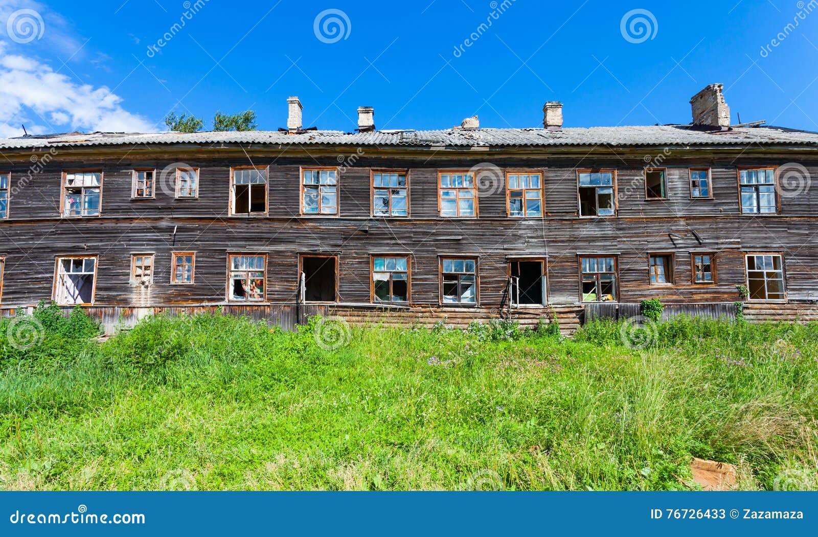 Abandoned and Broken Old Two-storey House after the Fire Stock Image ...