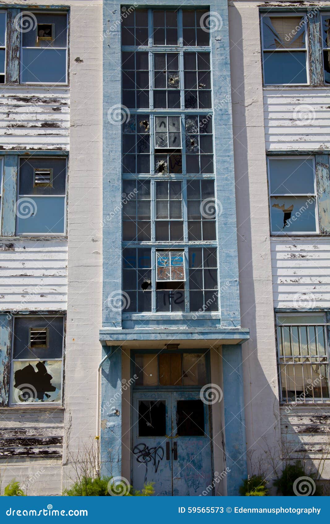 Abandoned Building with Broken Windows on Mare Island Stock Image ...