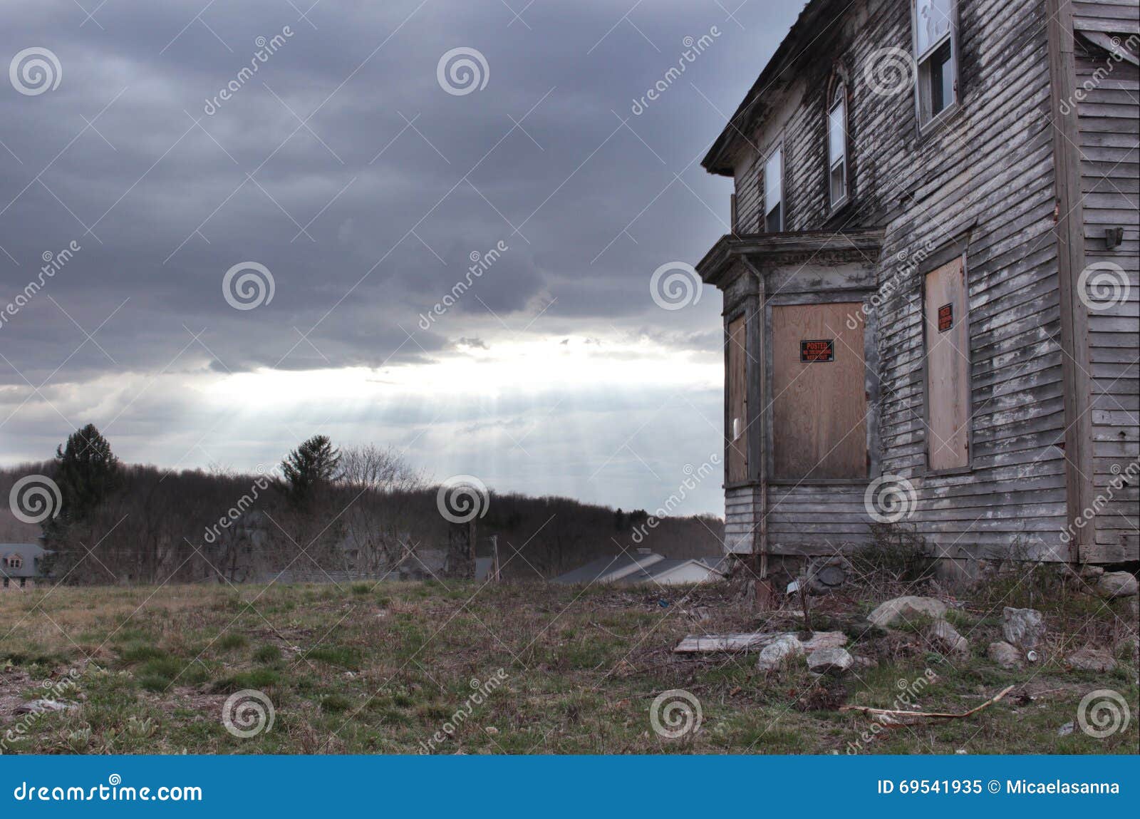 Abandoned Building With Do Not Enter Signs Royalty-Free Stock Photo ...