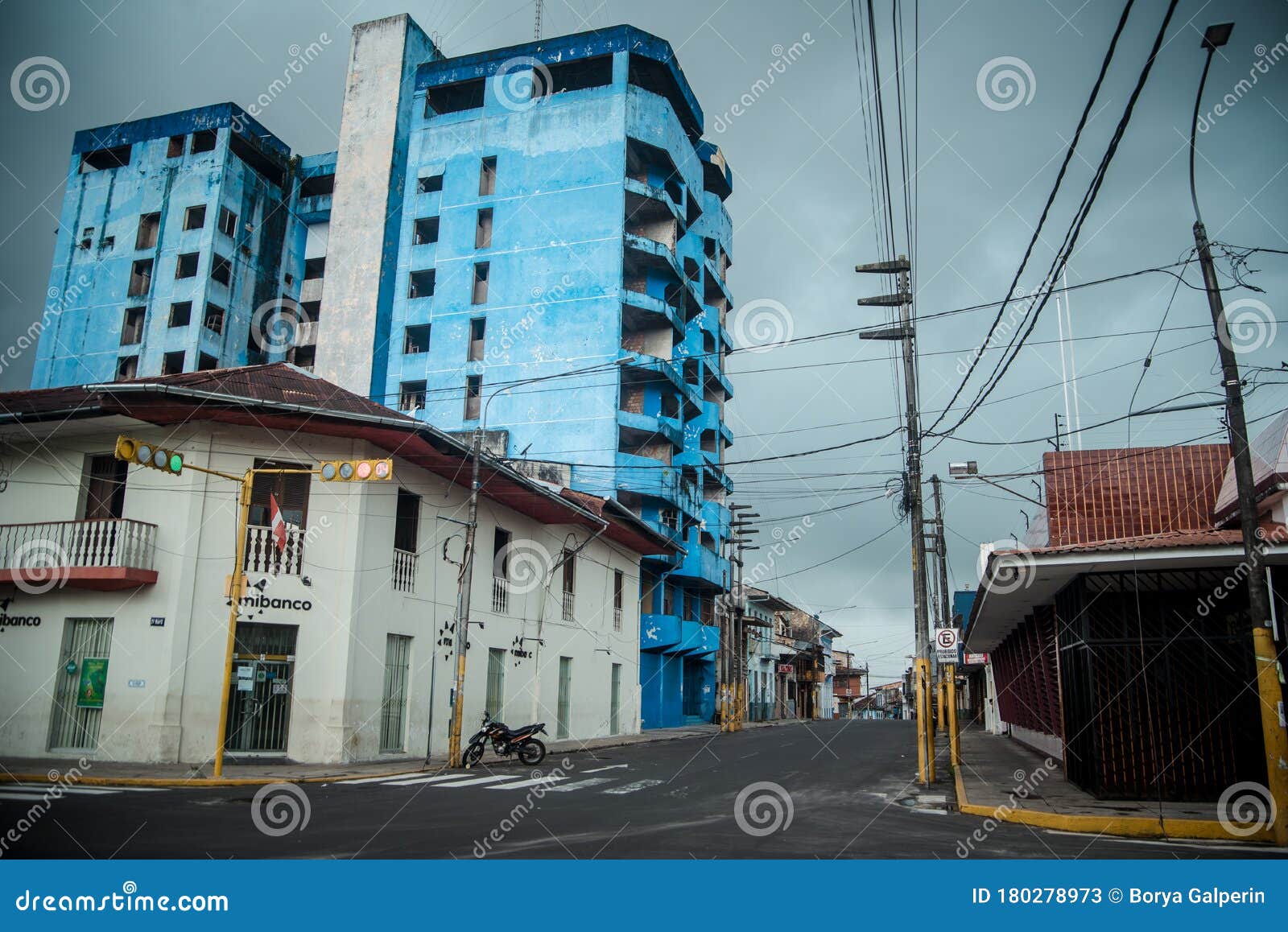 An Abandoned Building on the Empty Street Editorial Stock Photo - Image ...