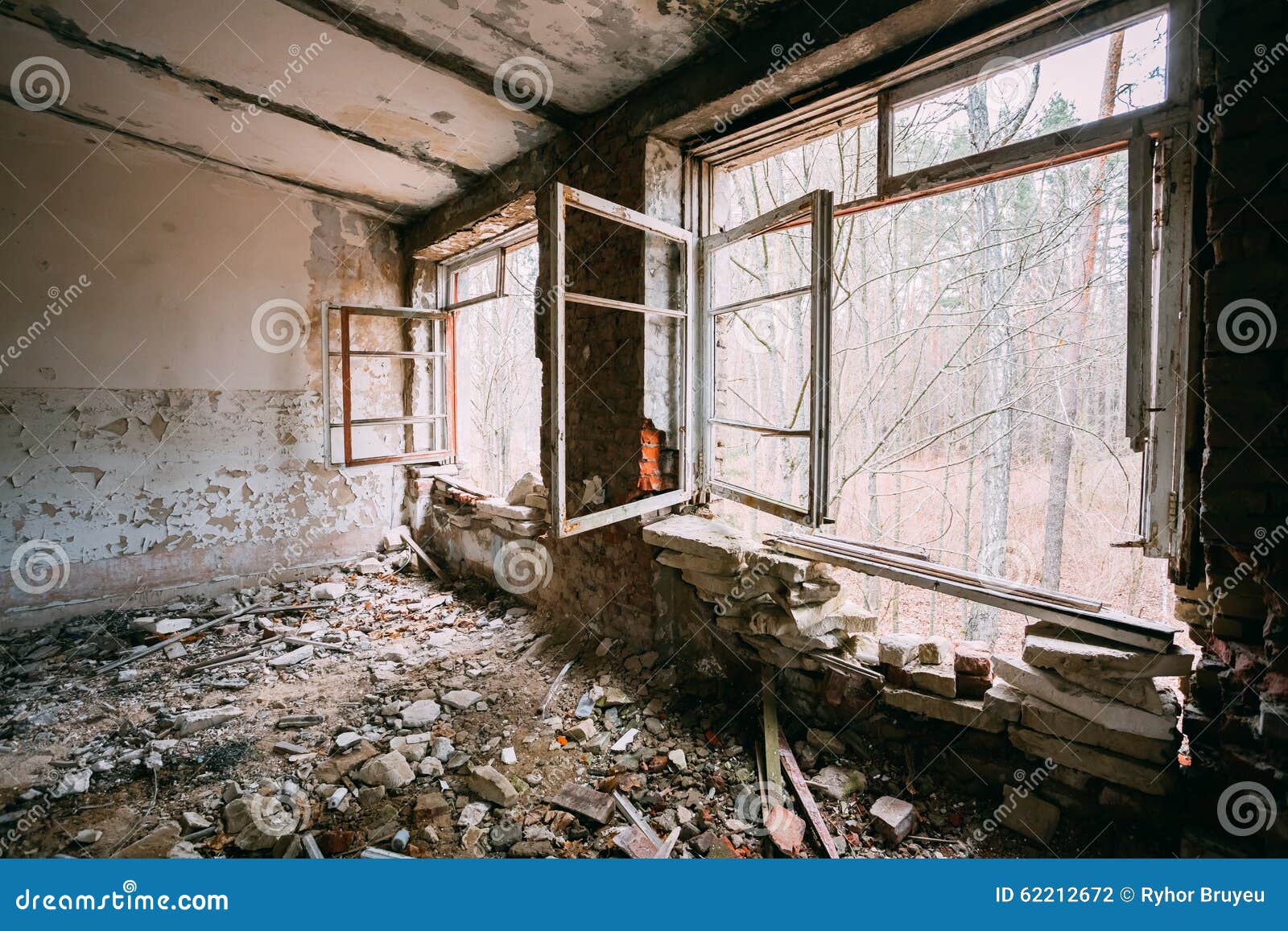 Abandoned Building Interior. Chernobyl Disasters Stock Photo - Image of ...