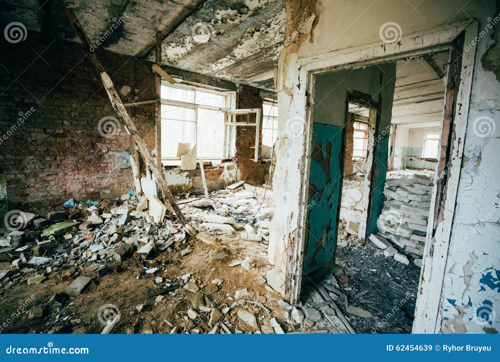 Abandoned Building Interior. Chernobyl Disasters Stock Image - Image of ...