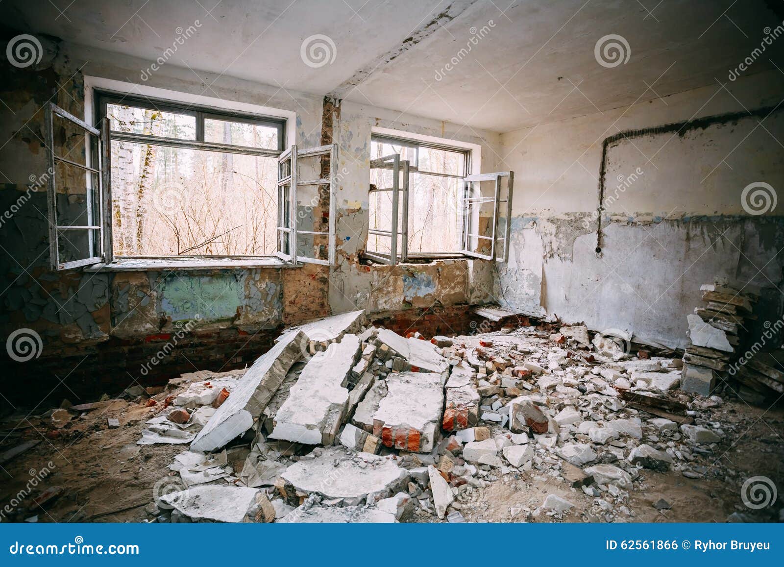 Abandoned Building Interior. Chernobyl Disasters Stock Photo - Image of ...