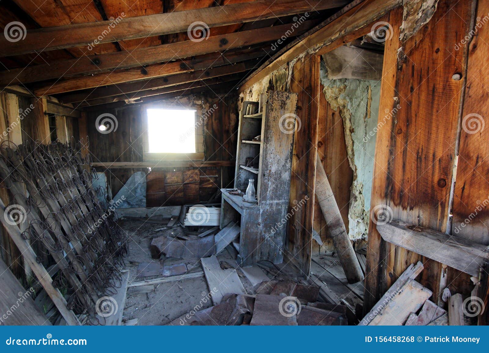 Abandoned Building Interior with Junk Stock Photo - Image of california ...